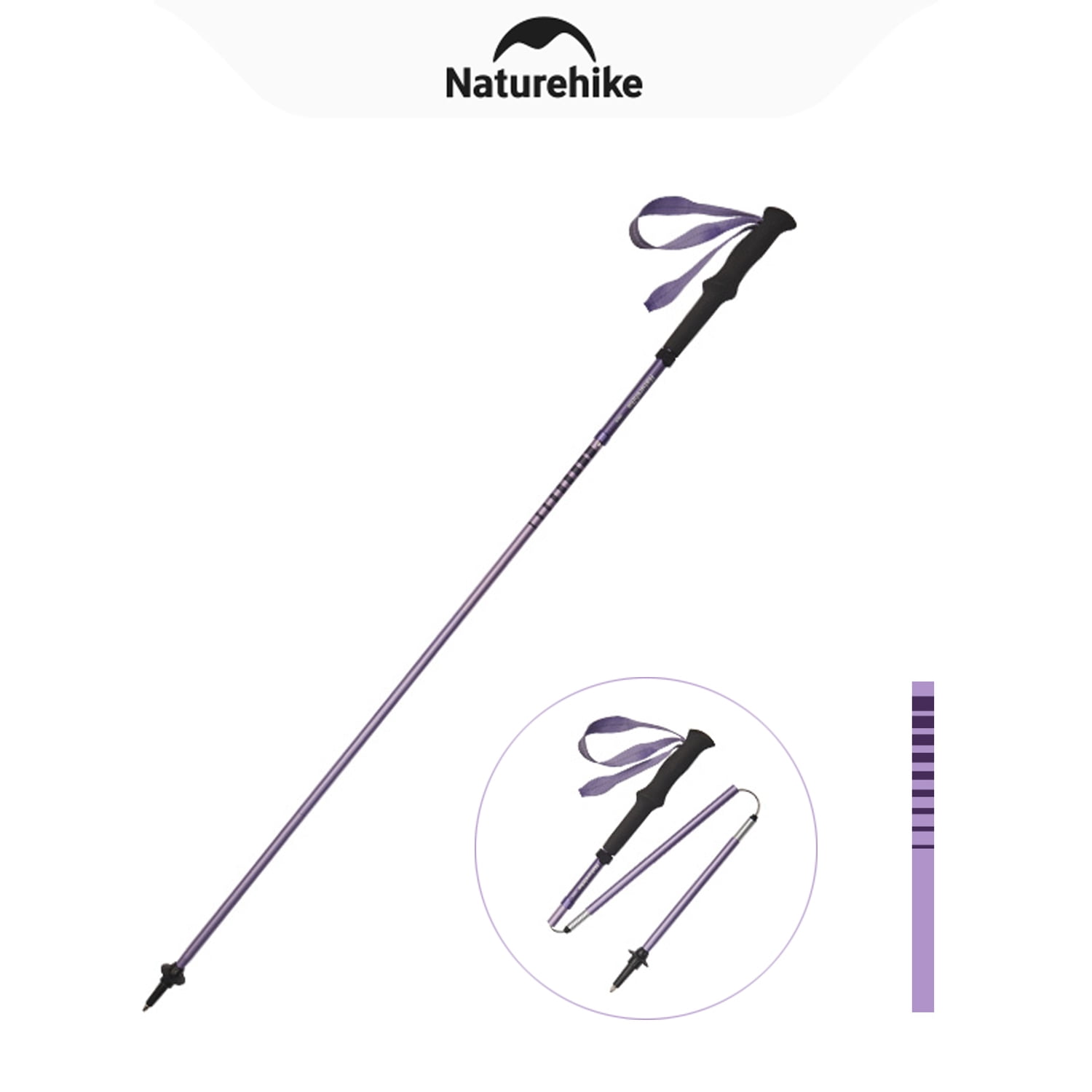 Naturehike, Aluminum Lightweight Trekking Poles, Quad Fold Hiking Poles ...