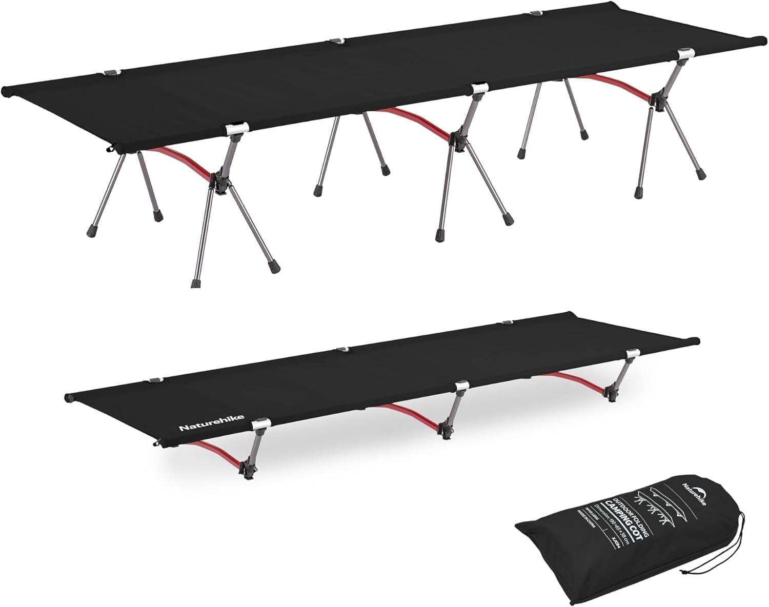 Naturehike ArmyWild Folding Camping Cot, Height Adjustable Ultralight ...