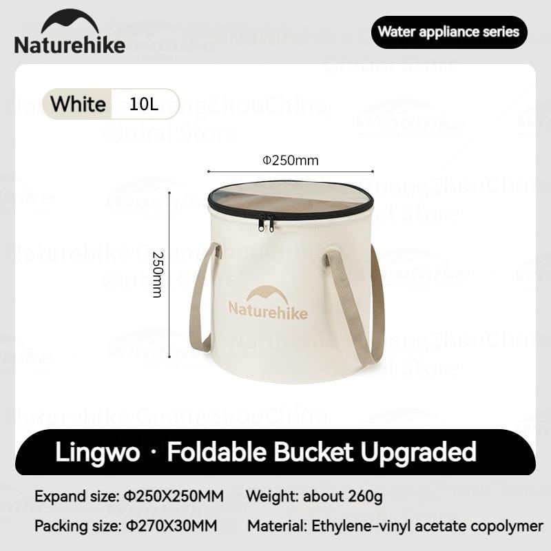 Naturehike Folding Round Water Bucket Upgrade - 10L/20L Outdoor Travel ...