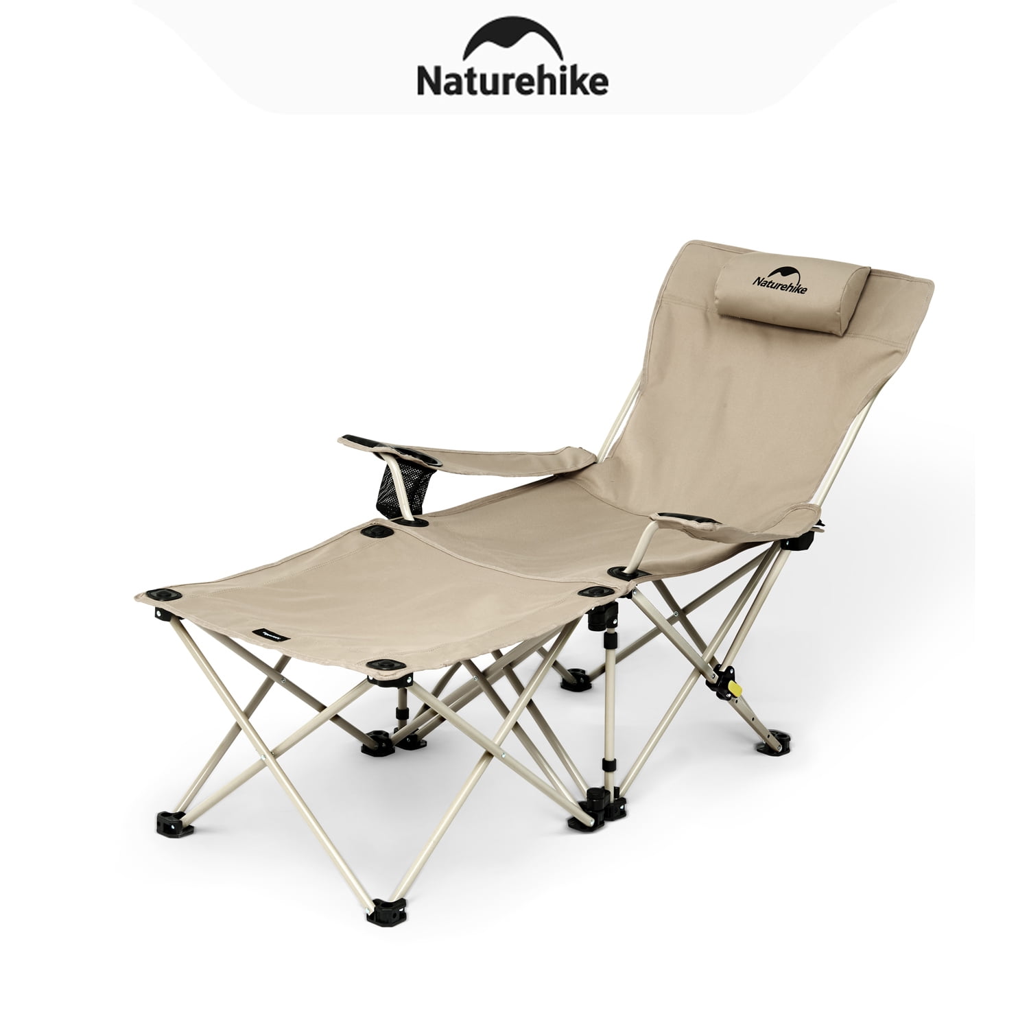 Naturehike, Outdoor Camping Recliner Chair with Side Table, Relaxing ...