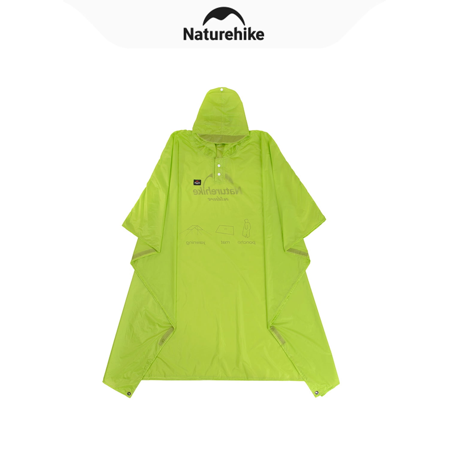 Naturehike, Rain Ponchos, Multi-purpose Outdoor Rain Poncho with Hood ...