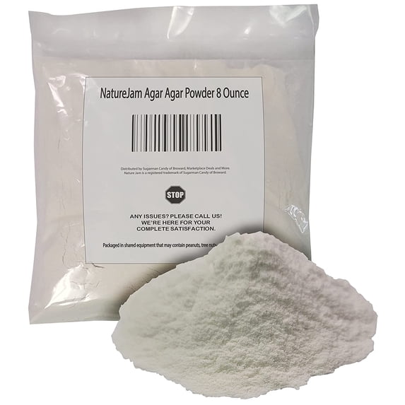 Naturejam Agar Agar Powder 8 Ounce Bag-Premium Gel Strength Gelatin ...