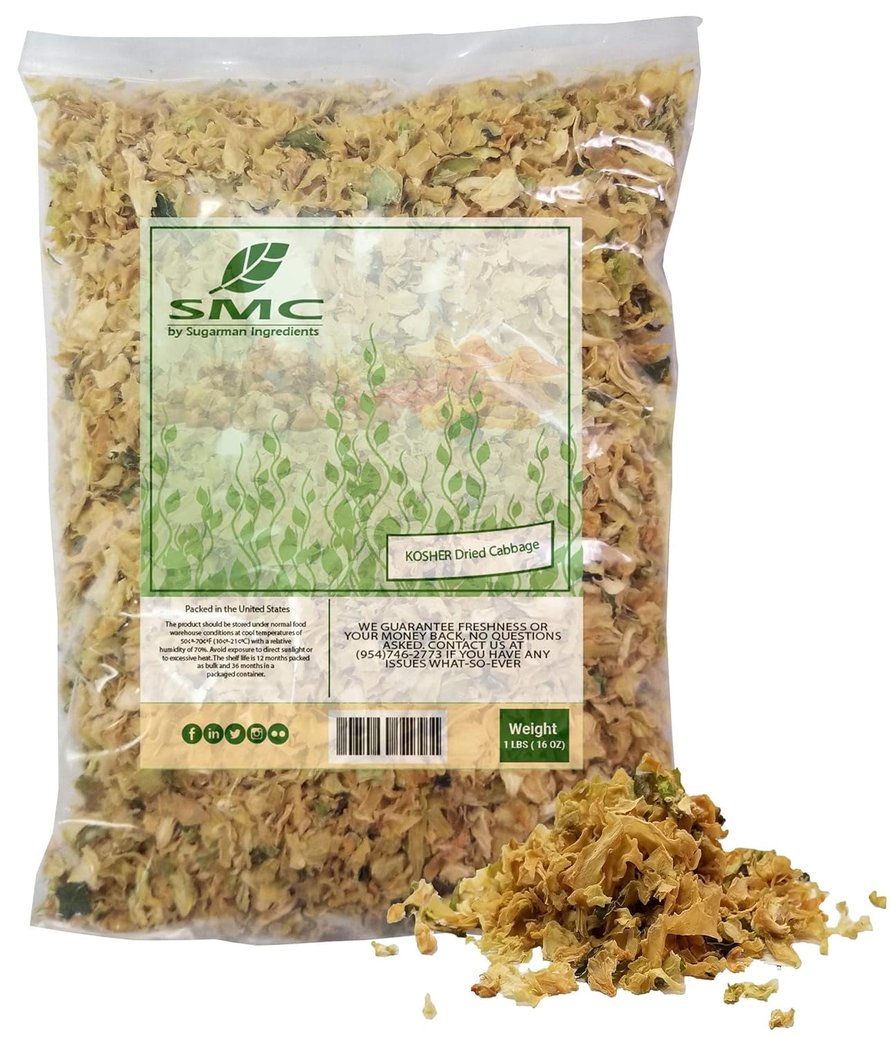 Naturejam Dried Cabbage 1 Pound Bulk-Heat Sealed in a Poly Bag ...