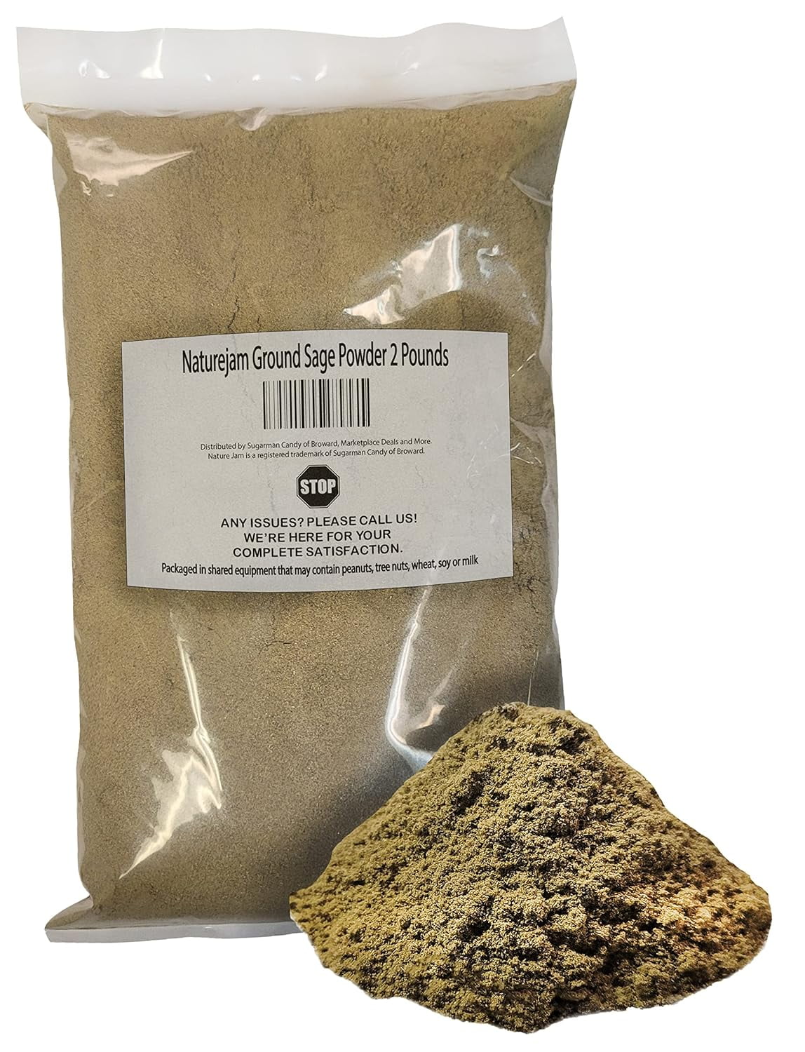 Naturejam Ground Sage Powder 2 Pounds-100% Natural Dried Leaves ...