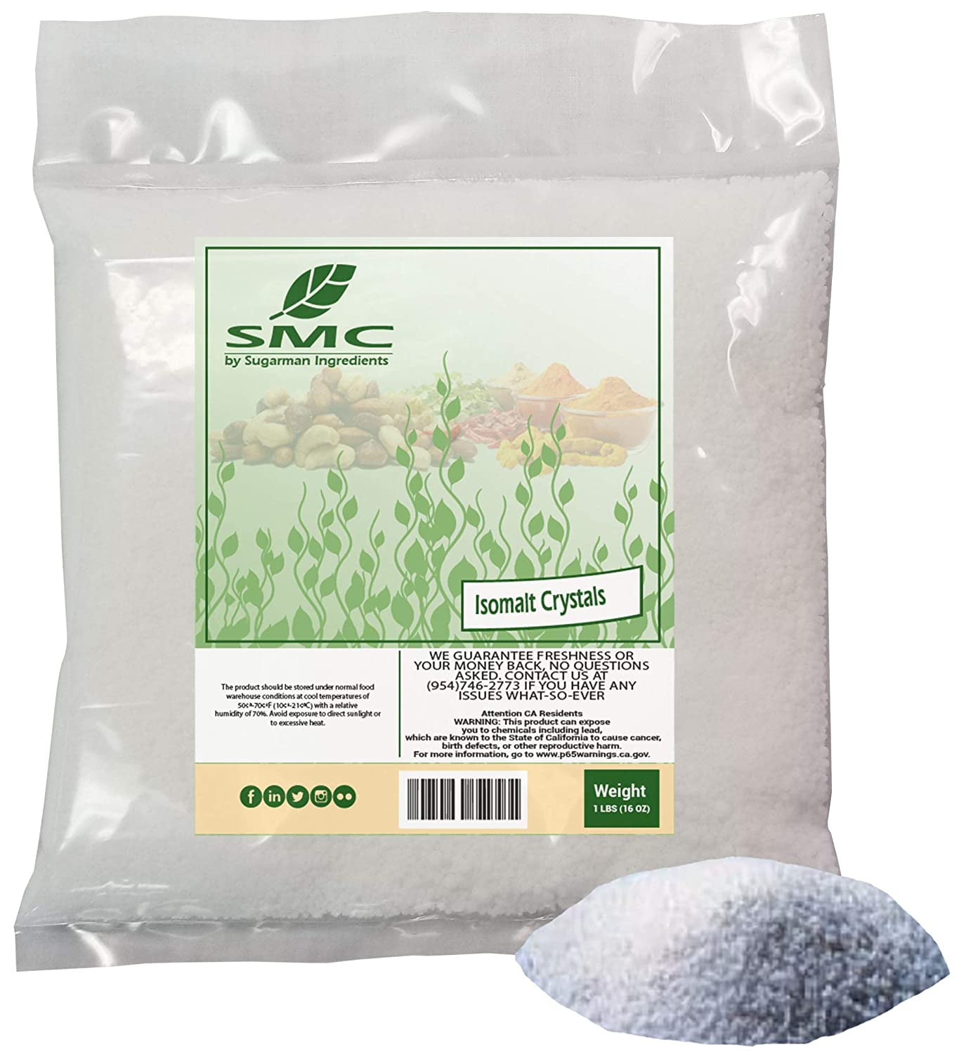 Naturejam Isomalt Crystals 1 Pound Bulk Bag 16 Ounces-Sugar Replacer ...