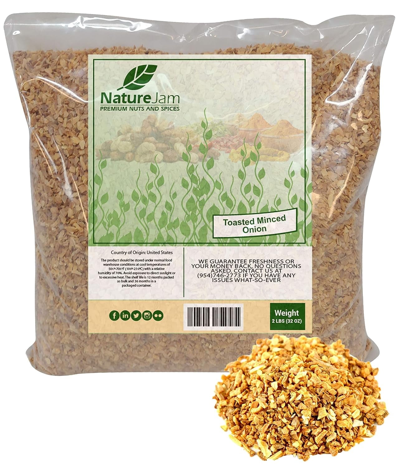 Naturejam Minced & TOASTED Onions (2 Pounds) - Walmart.com