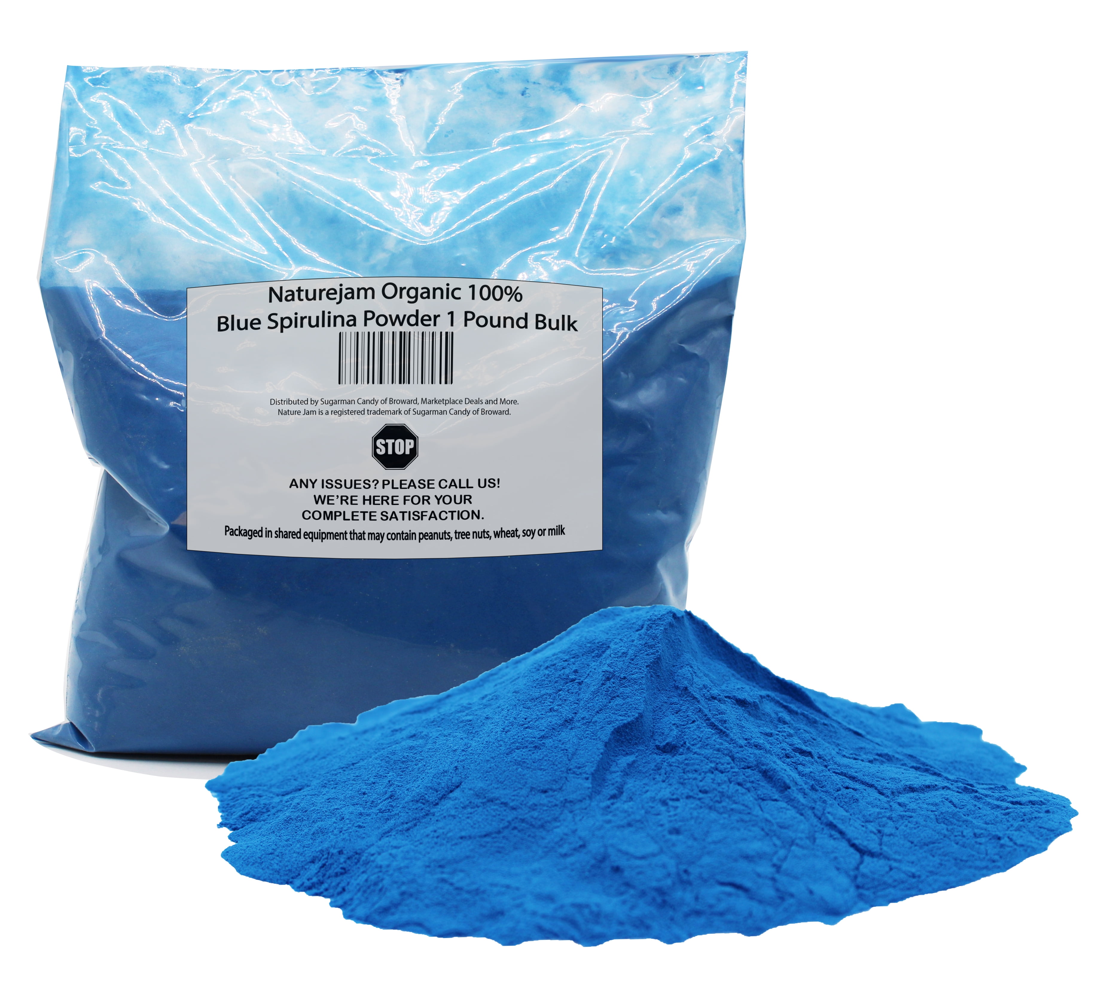 Naturejam Organic Blue Spirulina Powder 1 Pound Bulk-Premium Culinary ...