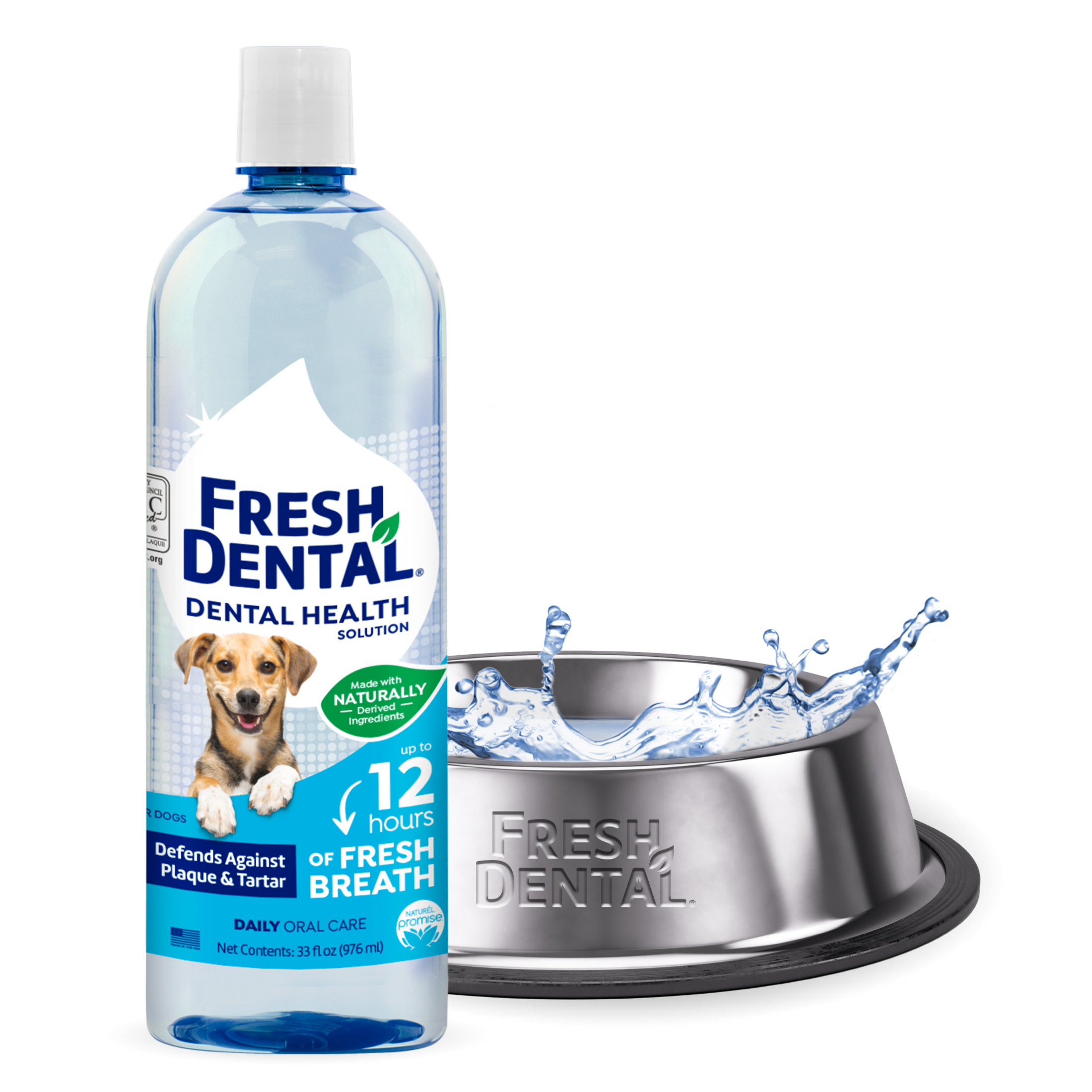 Dental Fresh Advanced Plaque and Tartar Water Additive for Dogs, 17 oz ...