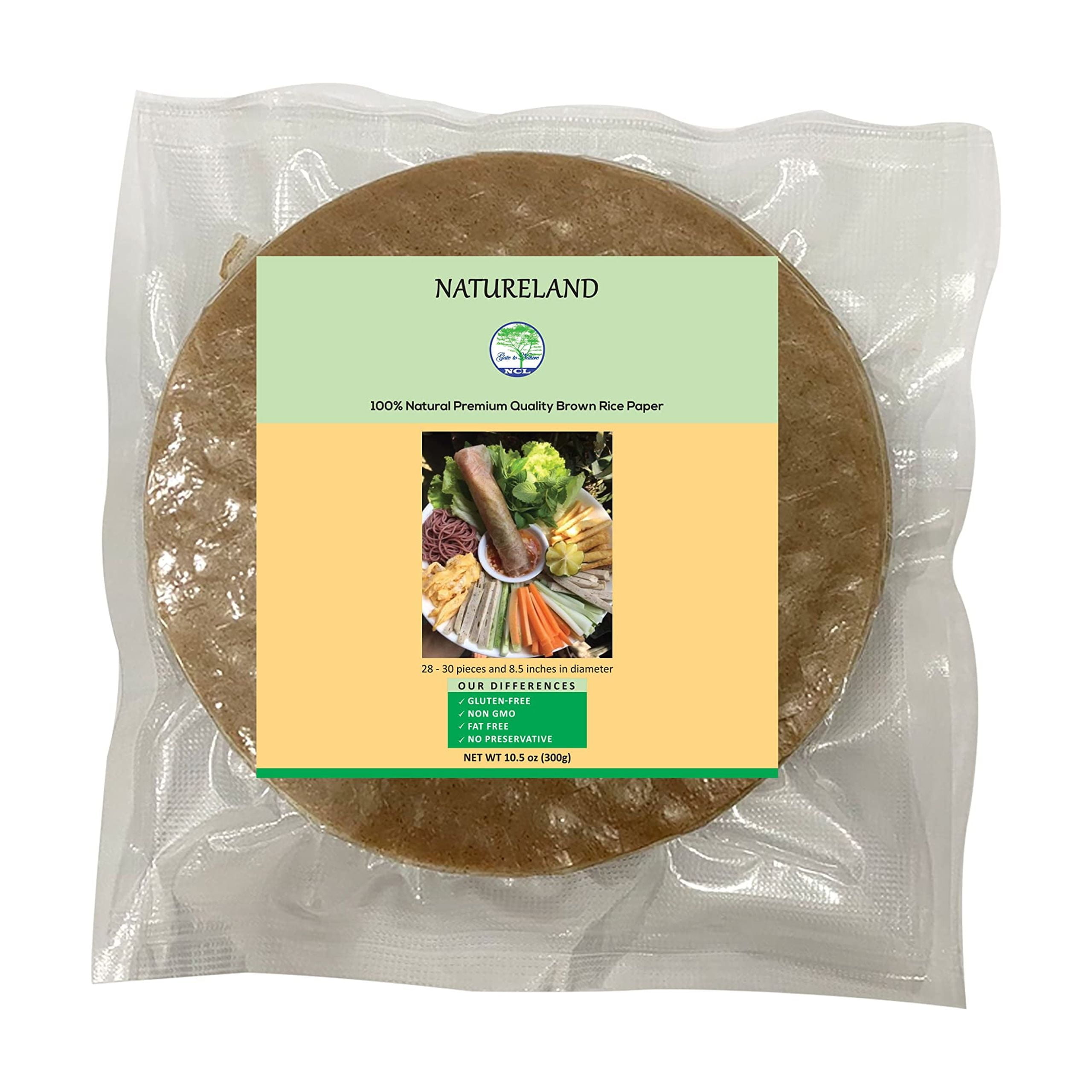 Natureland Brown Rice Paper (Large 8.5 in) Vegan Roll Low Carb Rice ...