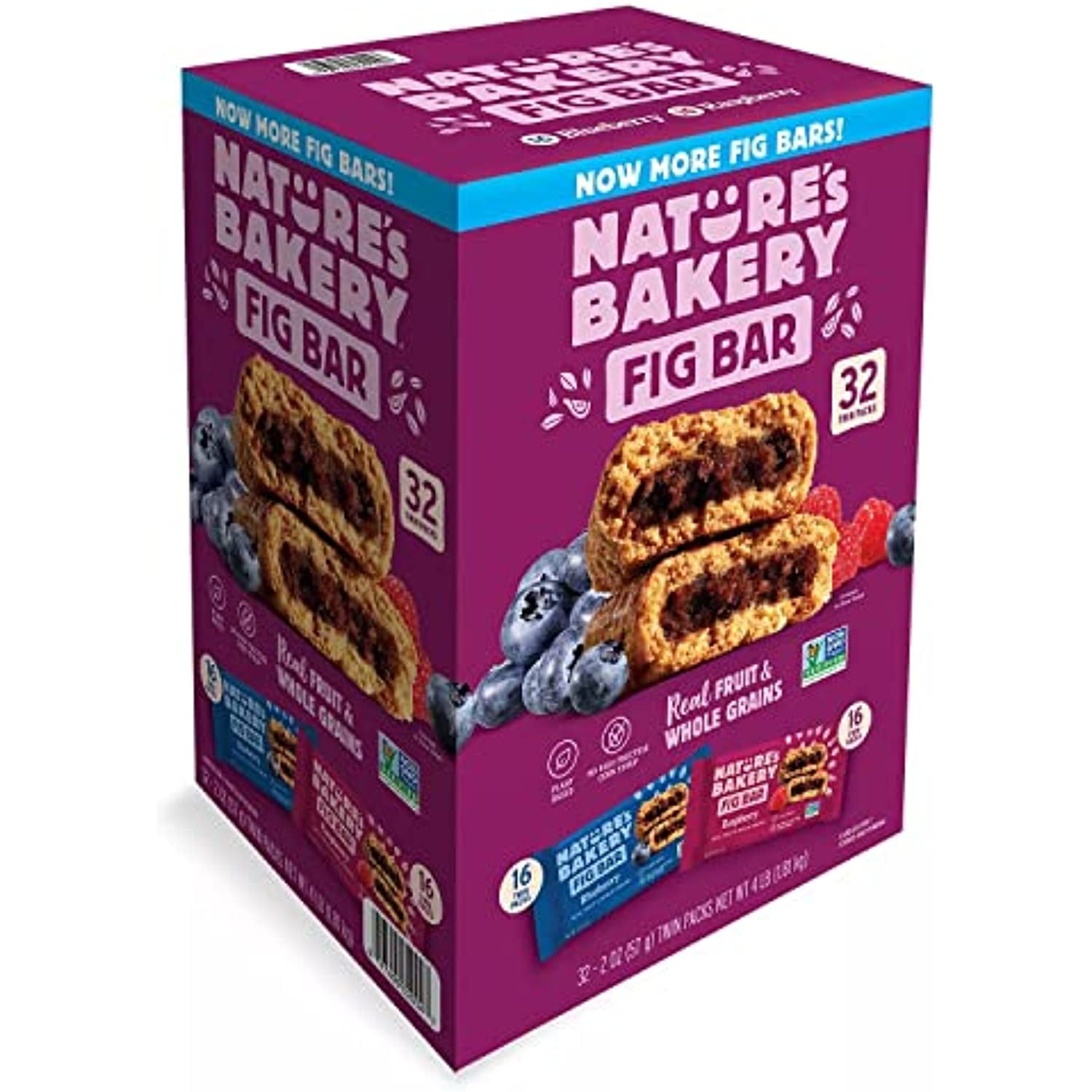 Natures Bakery Vegan Fig Bars, Blueberry and Raspberry Variety Pack (2 ...
