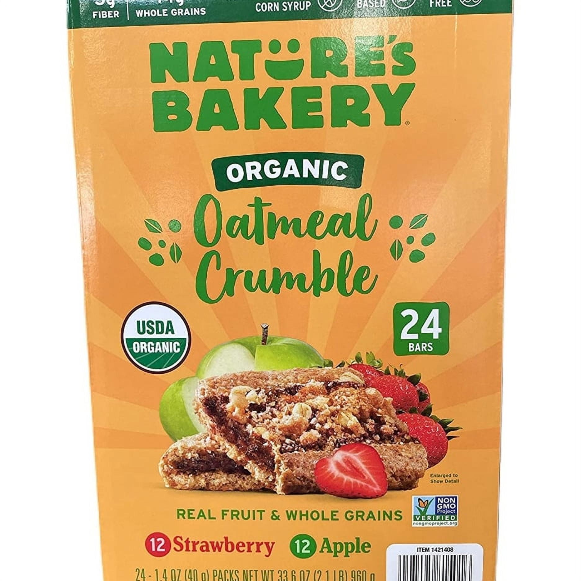 Natures Bakery Organic Oatmeal Crumble Bars for Breakroom - Walmart ...