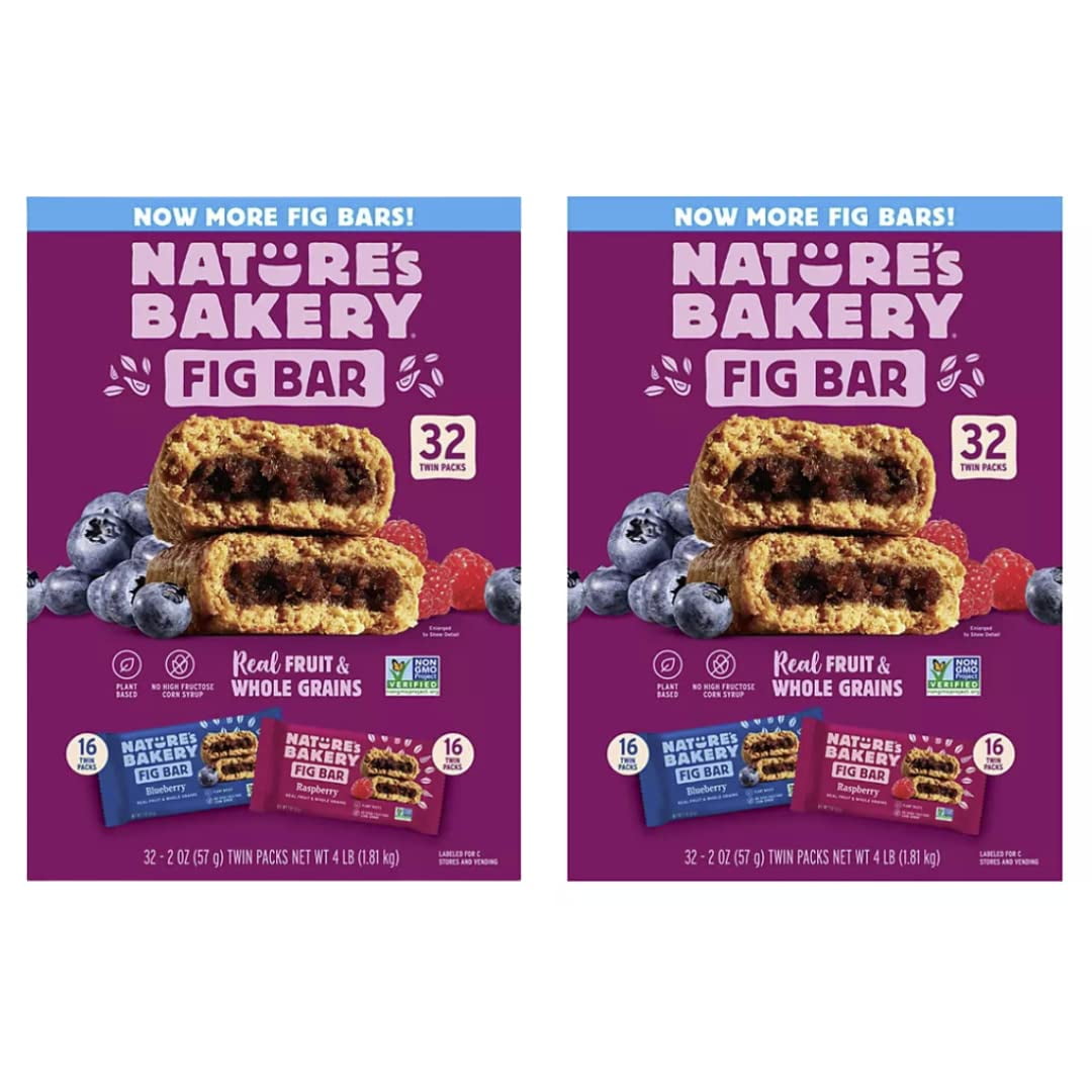 Natures Bakery Whole Wheat Fig Bars - 2 Twin Pack Boxes, 64 Bars (32 ...