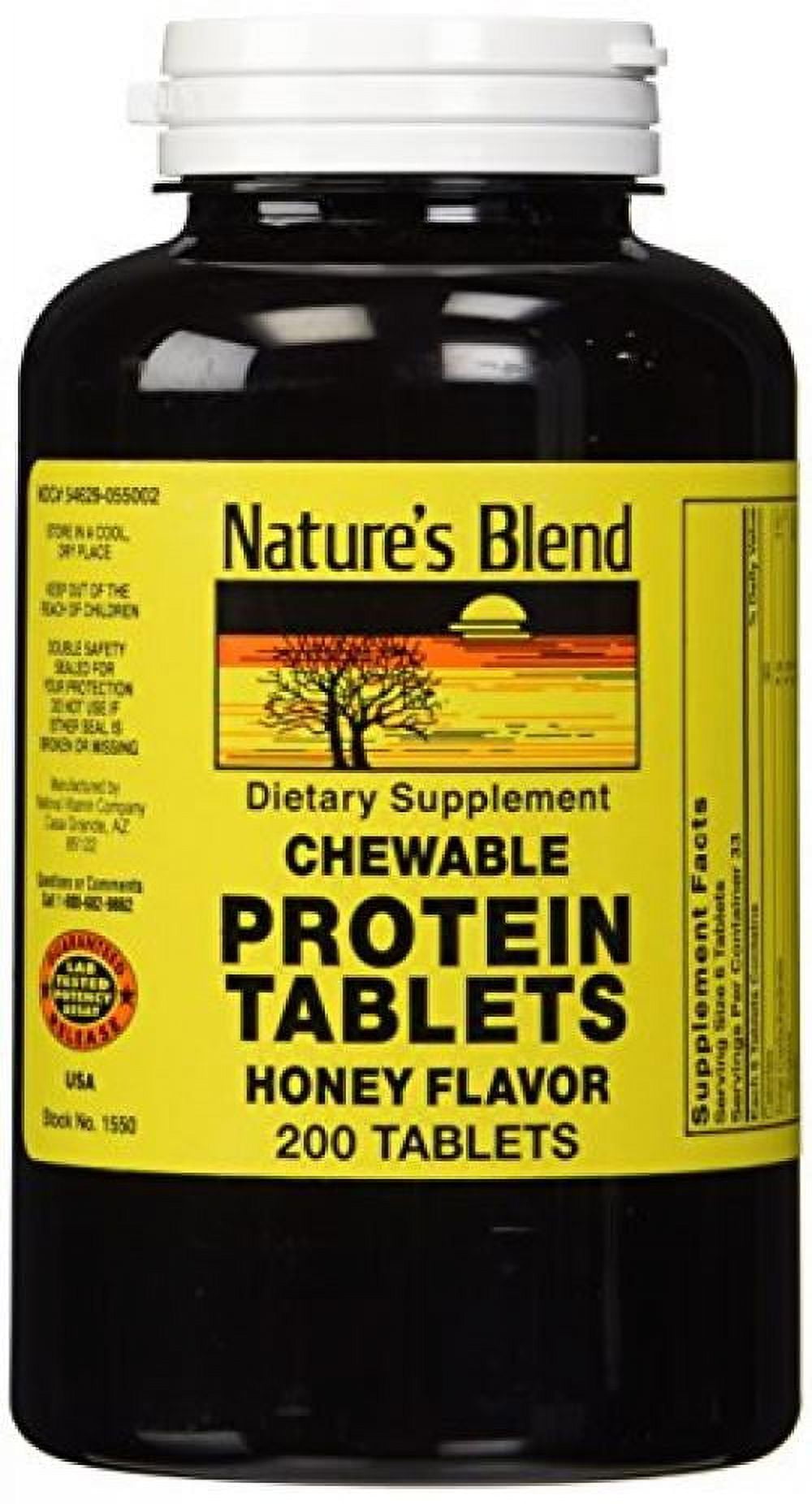Nature's Blend Honey Flavor Protein Supplement Tablets, Nutrition ...