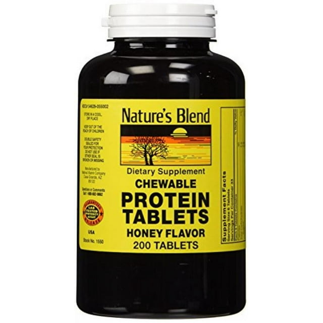 Nature's Blend Honey Flavor Protein Supplement Tablets, Nutrition ...