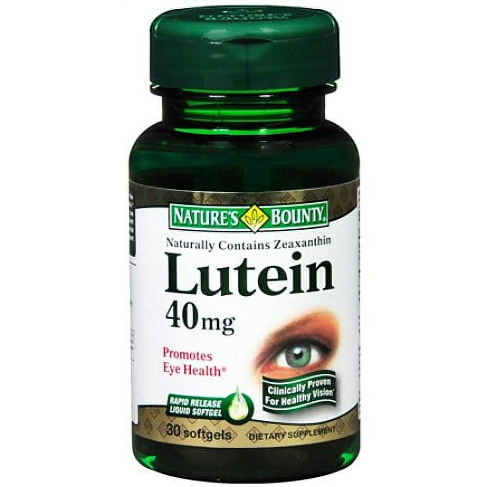 Nature's Bounty Dietary Lutein Softgels, 40 mg, 30 Ct - Walmart ...