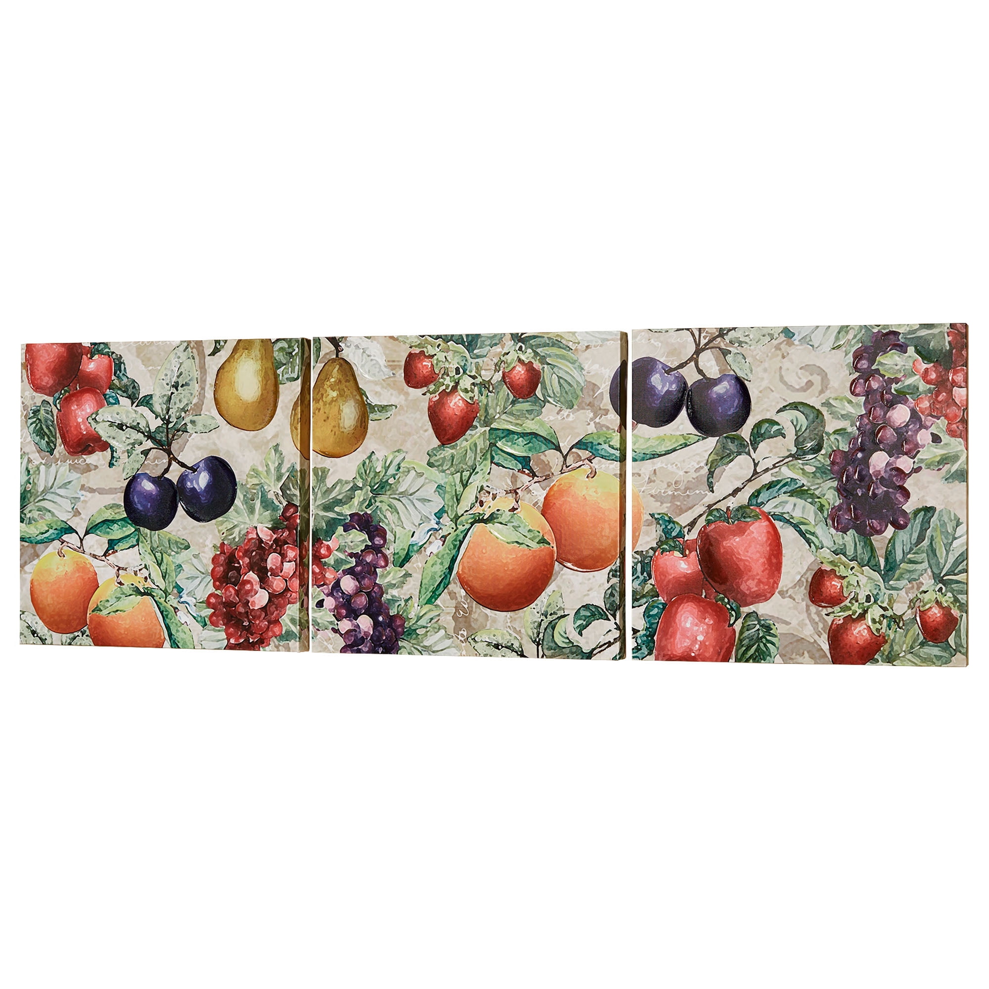 Natures Bounty Ripe Fruit Canvas Triptych Wall Art Set Orange, Purple ...