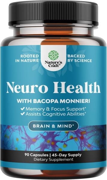 Natures Craft Neuro Health Nootropic Brain Supplement, 90 Capsules ...