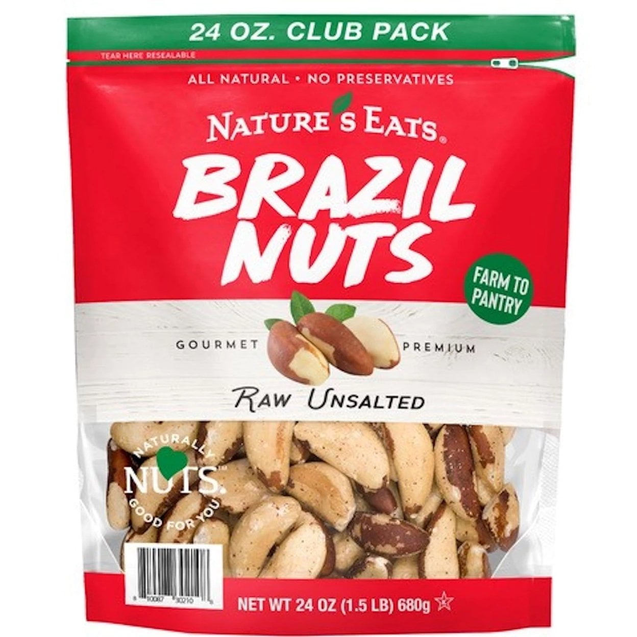 Nature's Eats Raw Unsalted Brazil Nuts 24 Ounce, Vitamin-rich Nut ...
