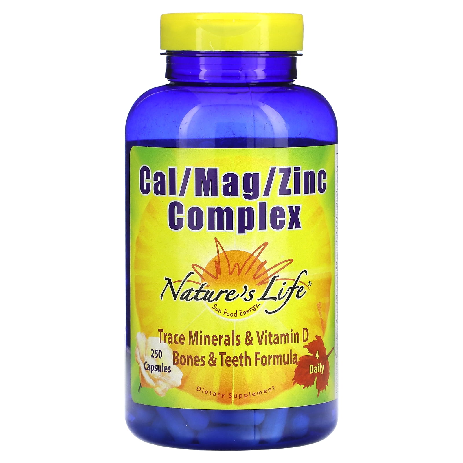 Natures Life Calcium, Magnesium, Zinc Mineral Complex - Dietary Supplement for Bones & Teeth ...