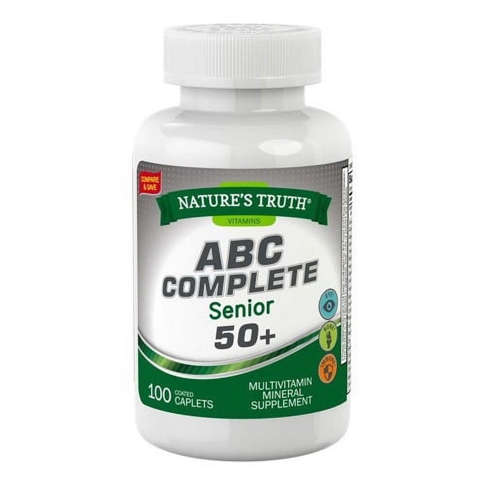 Natures Truth ABC Complete Senior 50 Plus, Multivitamin Coated Caplets ...