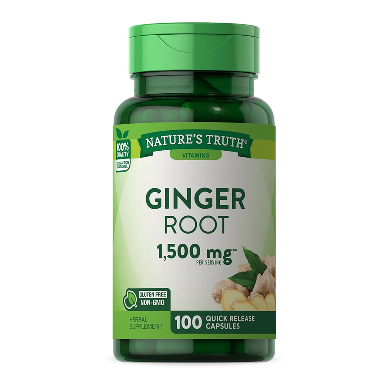 Natures Truth Ginger Root 1500 Mg Capsules, 100 Ea, 6 Pack - Walmart.com
