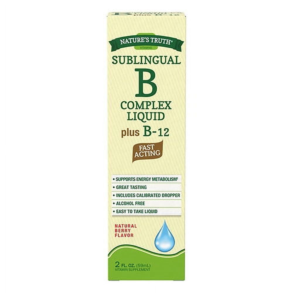 Natures Truth Sublingual B Complex Liquid Plus B 12 Fast Acting Natural ...