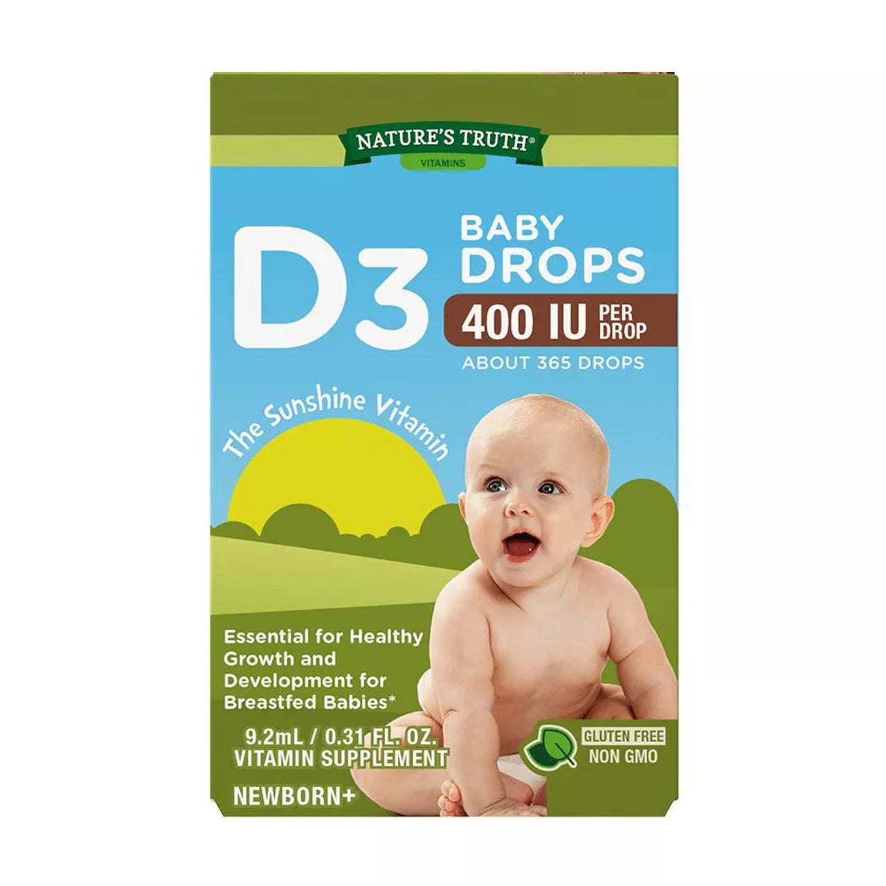 Natures Truth Vitamin D3 Baby Liquid Drops 400 Iu, 9.2 Ml.. - Walmart.com