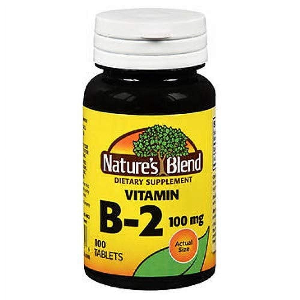 Natures Vitamin B2, 100 Mg, 100 Tabs By Natures Blend (Pack Of 2 ...