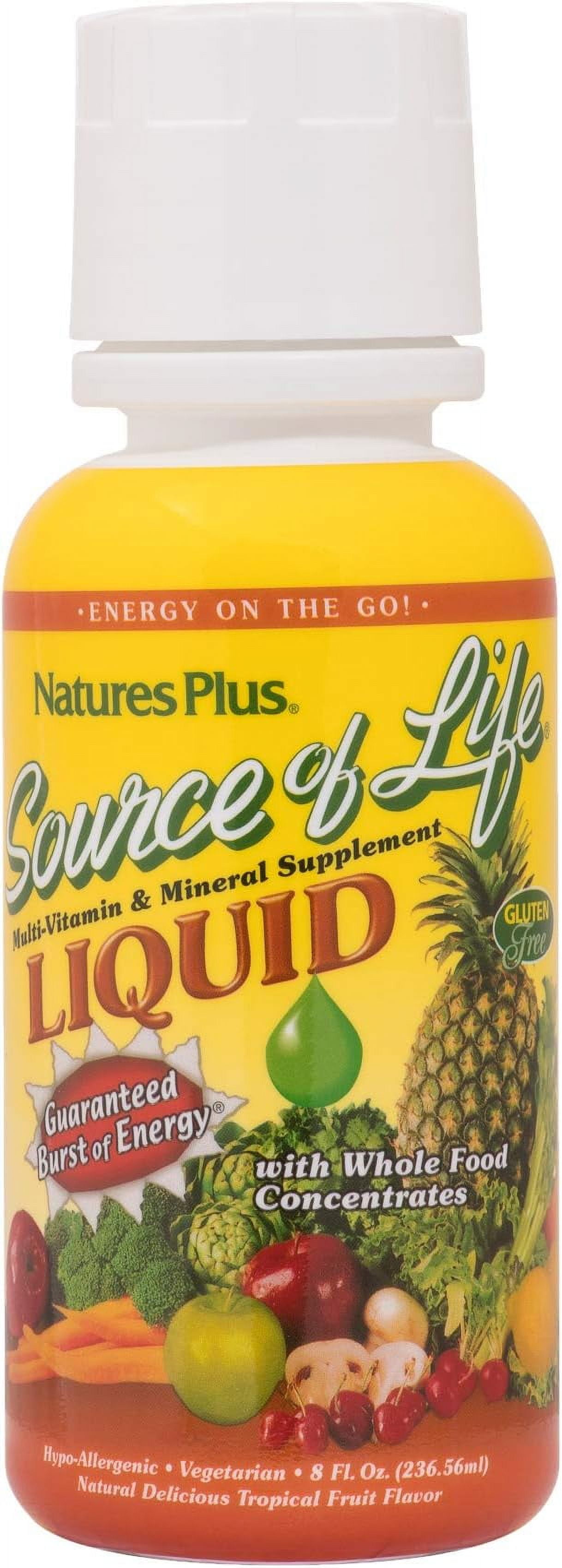 NaturesPlus Source of Life Liquid - 8 fl oz - Tropical Fruit Flavor ...