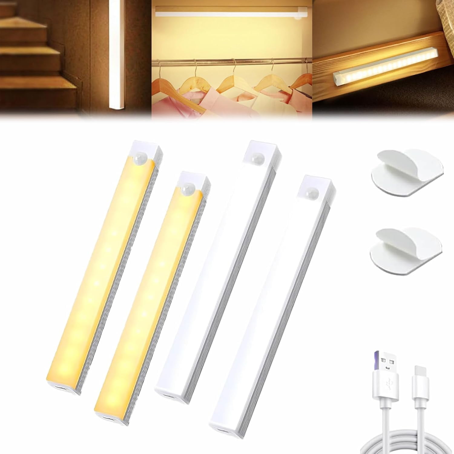 Naturestatue Lights, Punch-Free Smart Sensor Magnetic Rechargeable ...