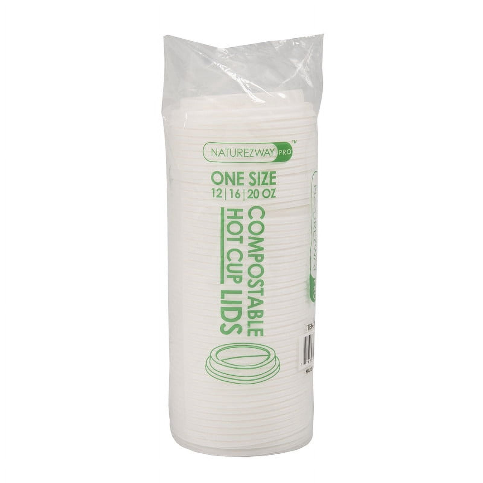 Naturezway Pro 12 oz./16 oz./20 oz. PLA Compostable Lids for Bamboo ...
