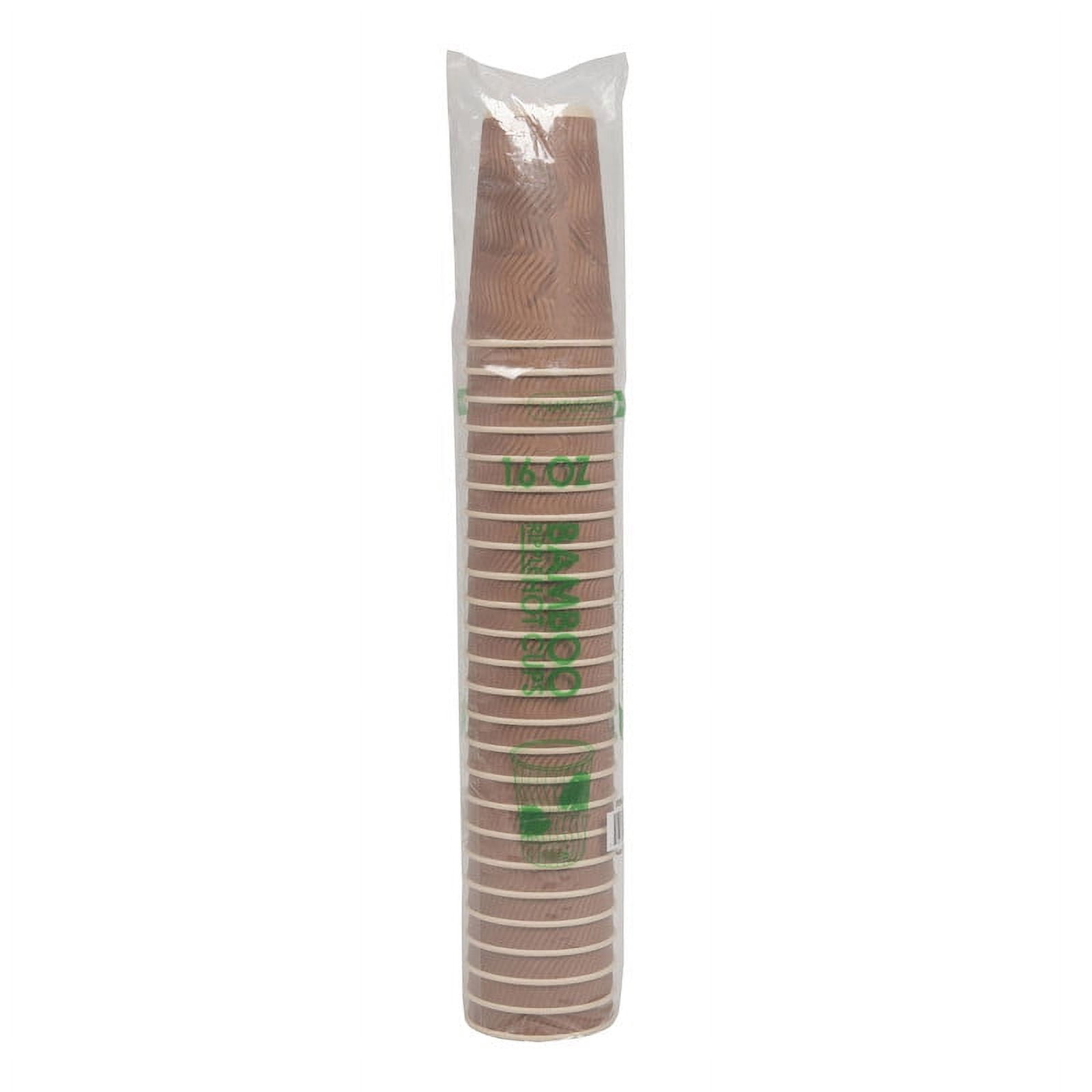 Naturezway Pro 16 oz Bamboo Ripple Hot Cups, 500 Pack - Plant-Based ...