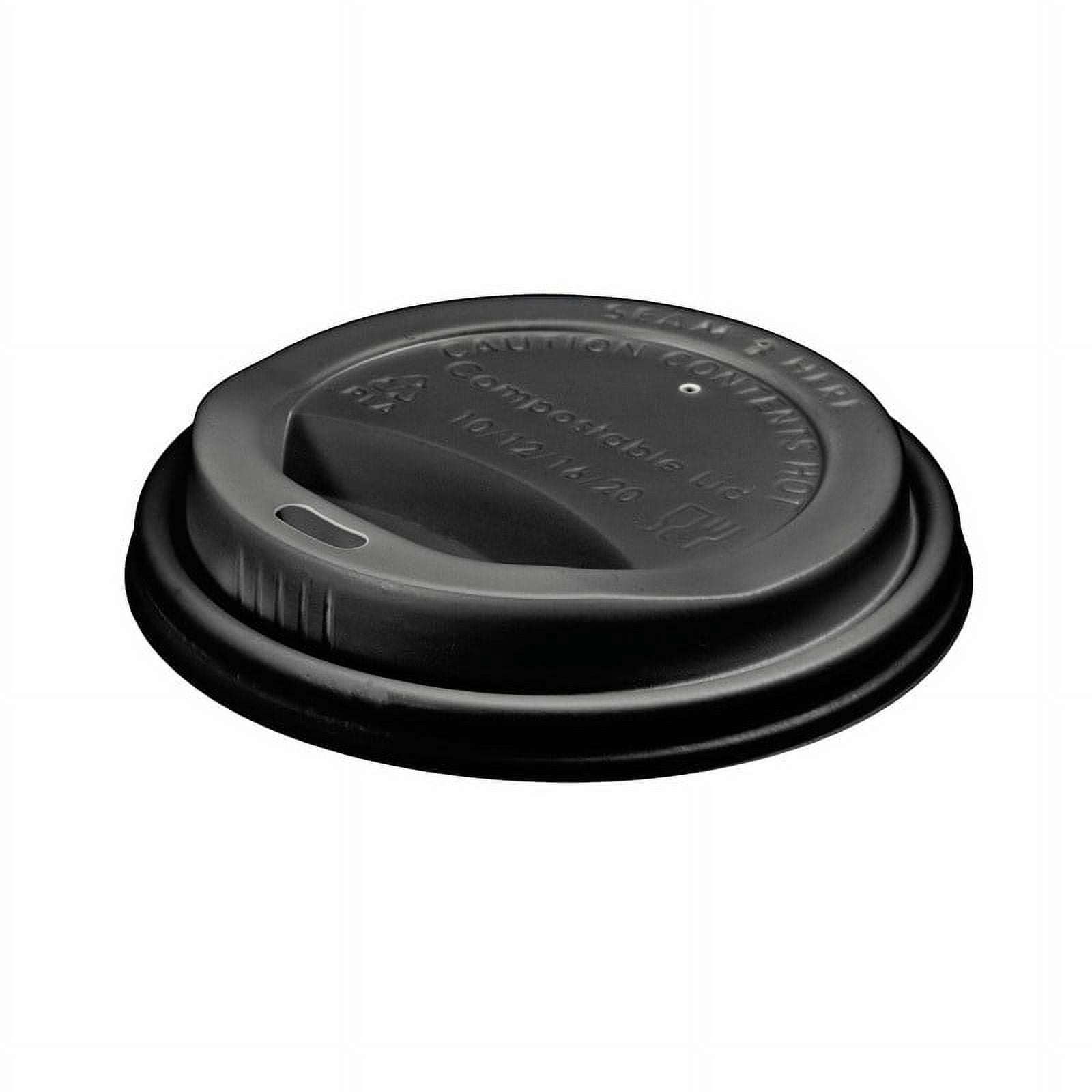 Naturezway Pro (50 Pack) Black PLA Compostable Lids for Compostable ...