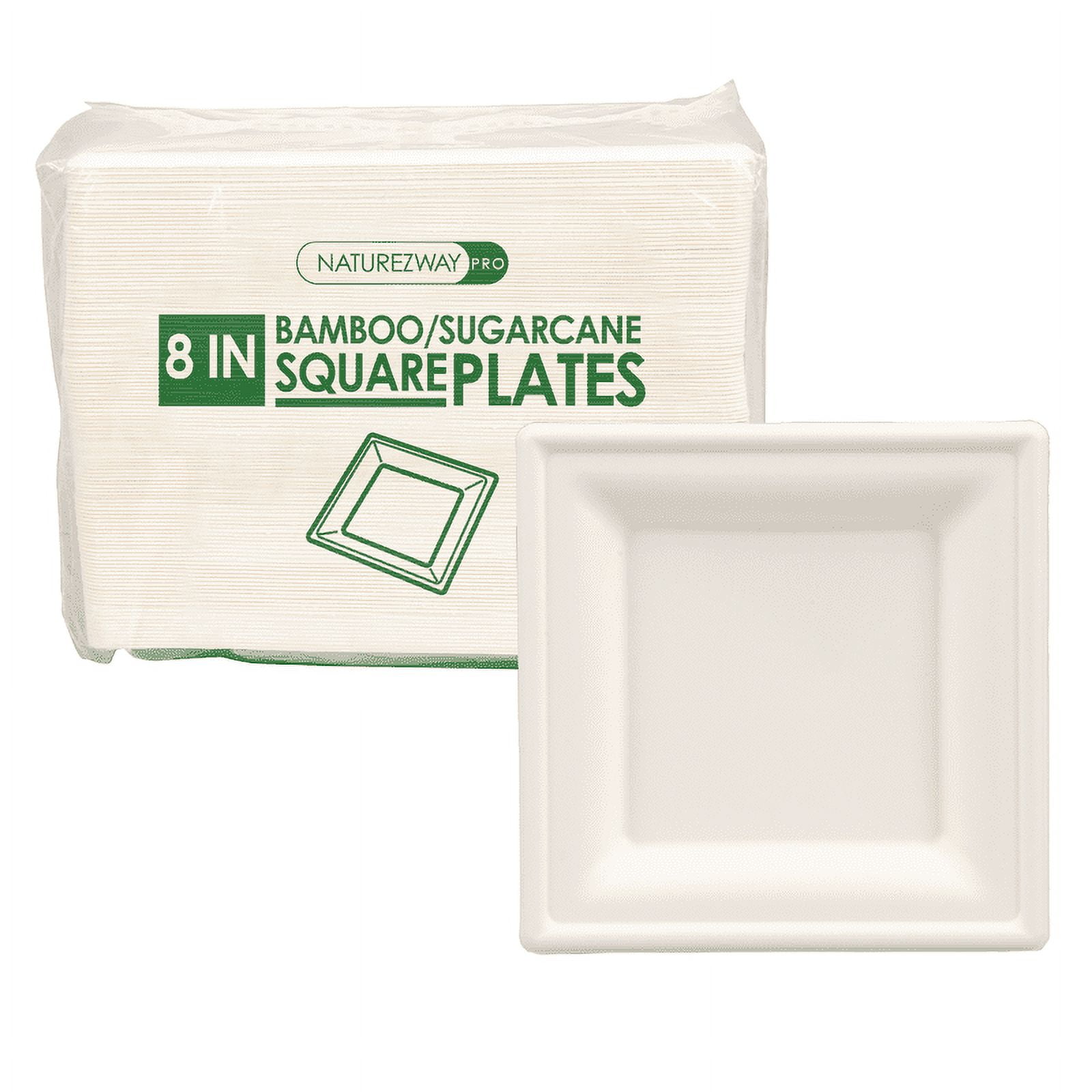 8" Compostable Square Plates (125 Pack) | Freezer, Microwave Safe, Heat ...