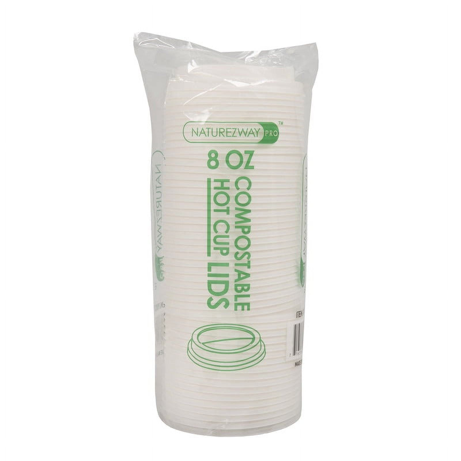 Naturezway Pro 8 oz PLA Compostable Lids for Compostable Bamboo ...