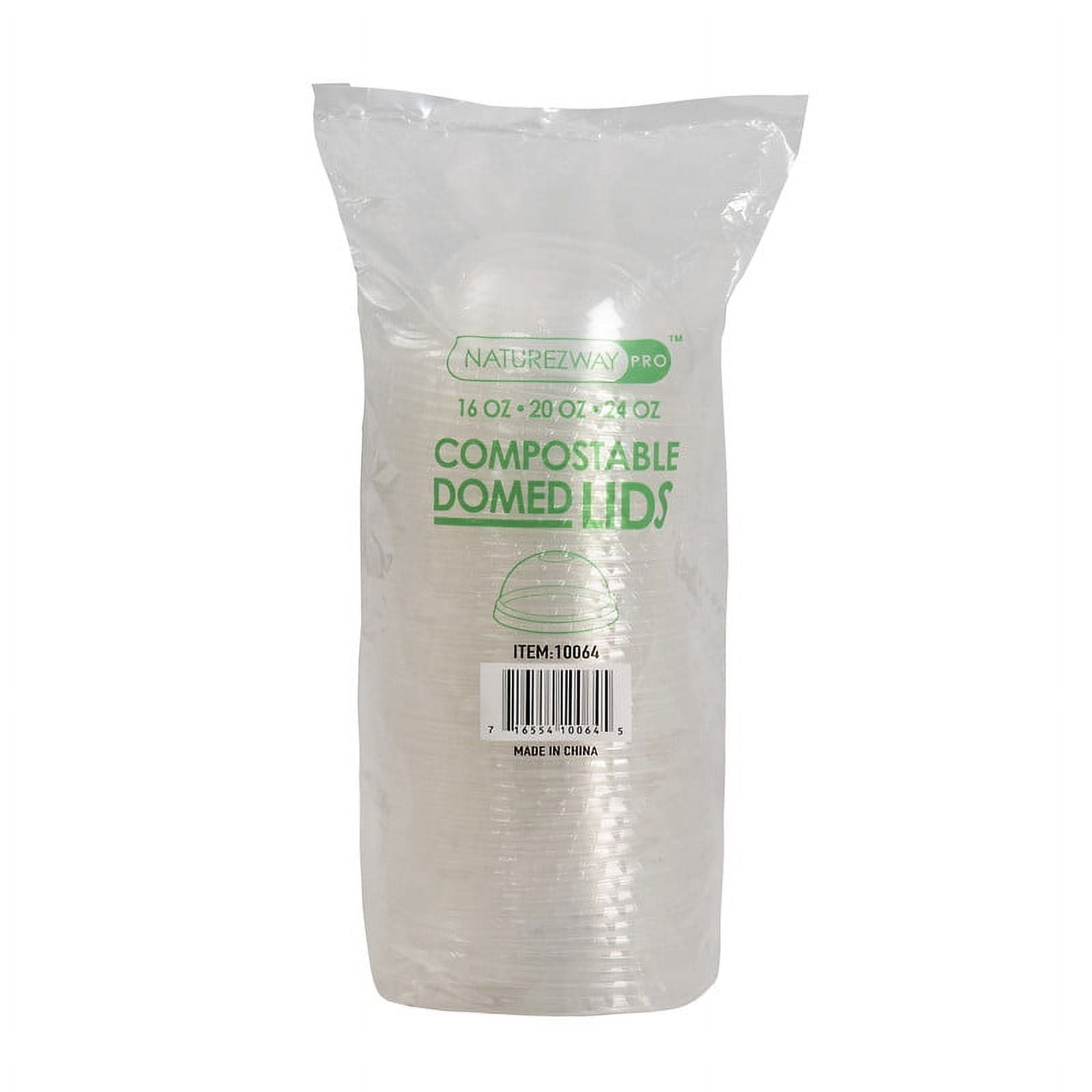 Naturezway Pro Domed Lids for Compostable Cold Cups, 1000 Pack ...
