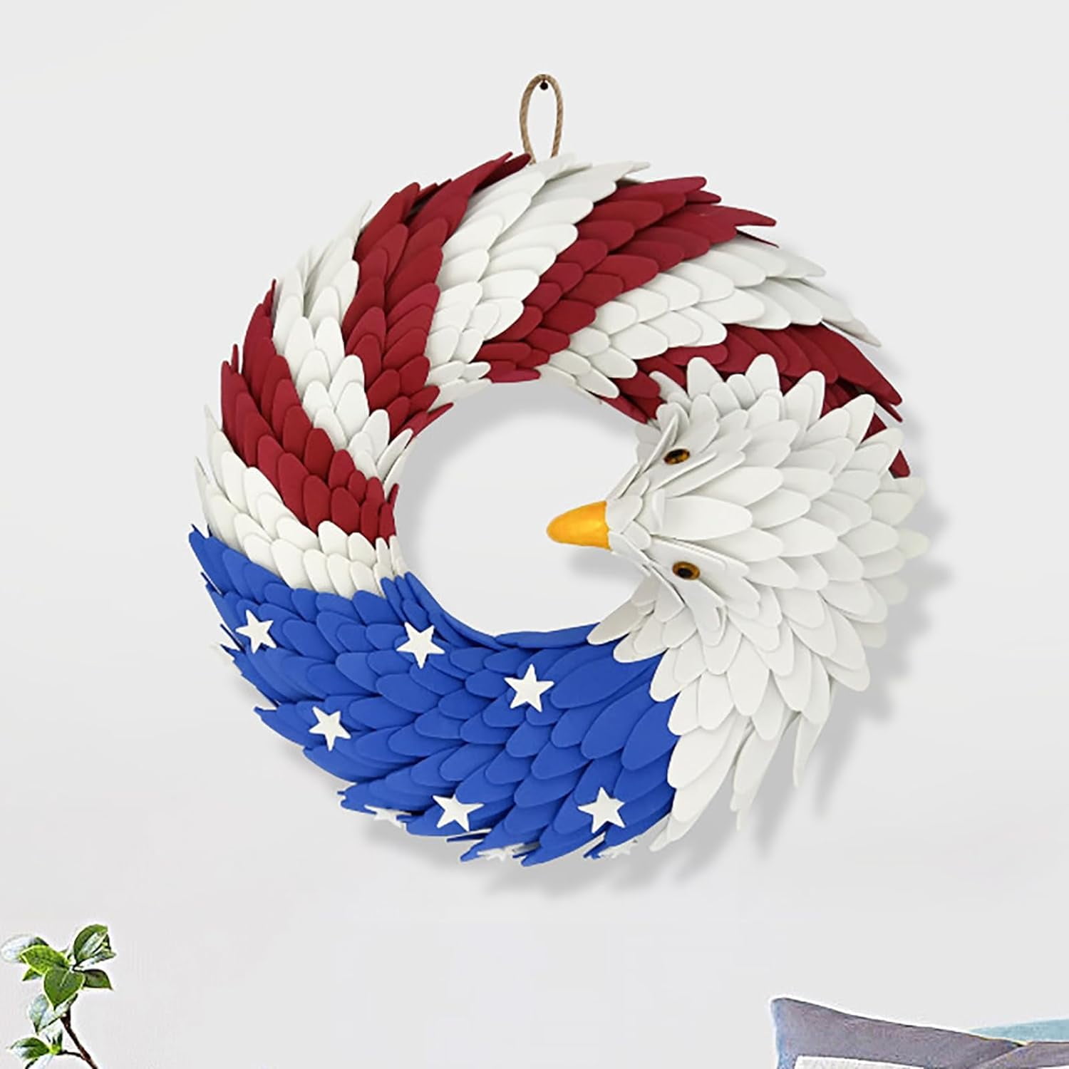 Naturliva Brave Wings Wreath, American Flag Bald Eagle Wreath, Bald ...