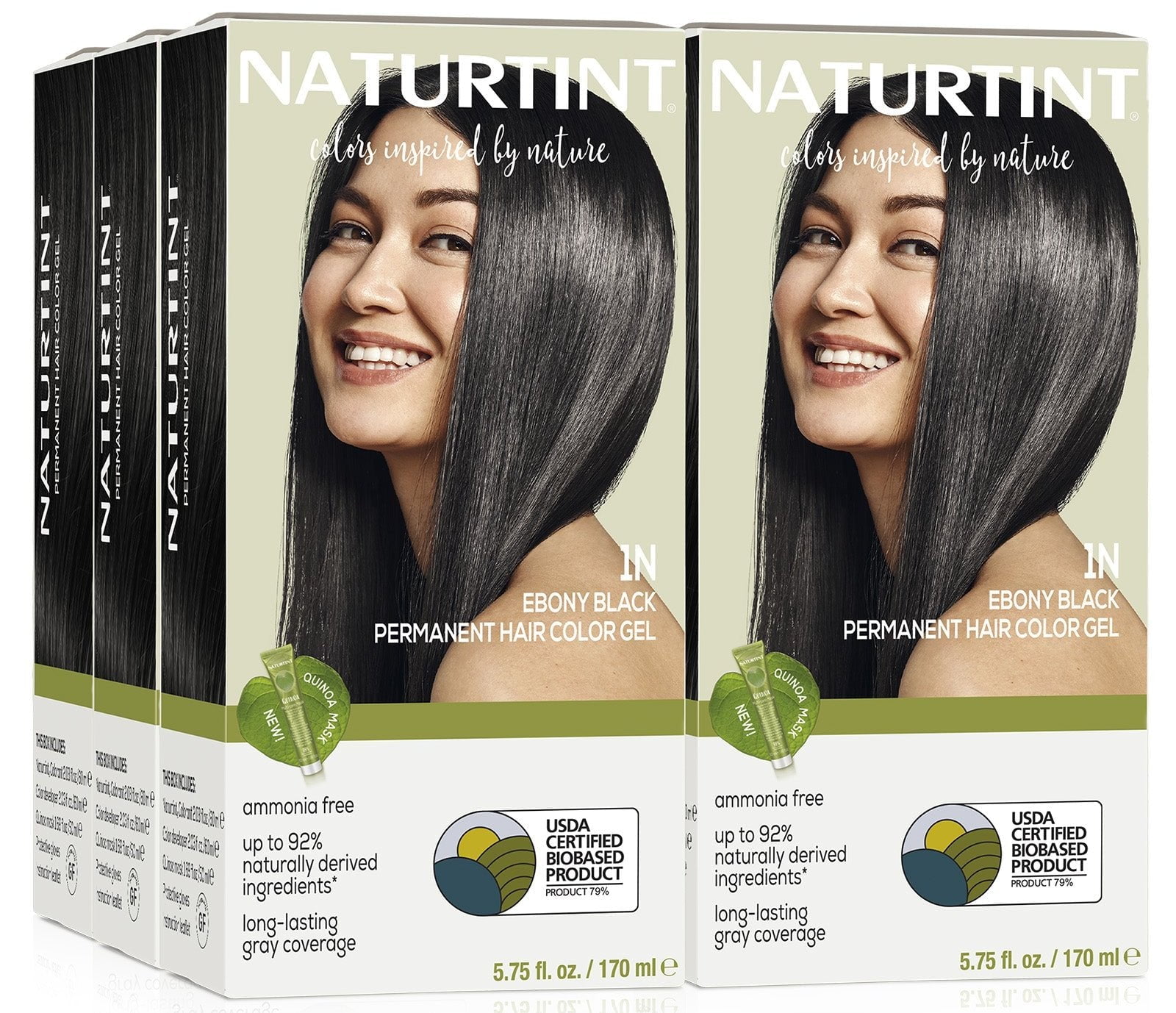 Naturtint Permanent Ebony Black 1N Hair Dye - Pack of 6 - Walmart.com