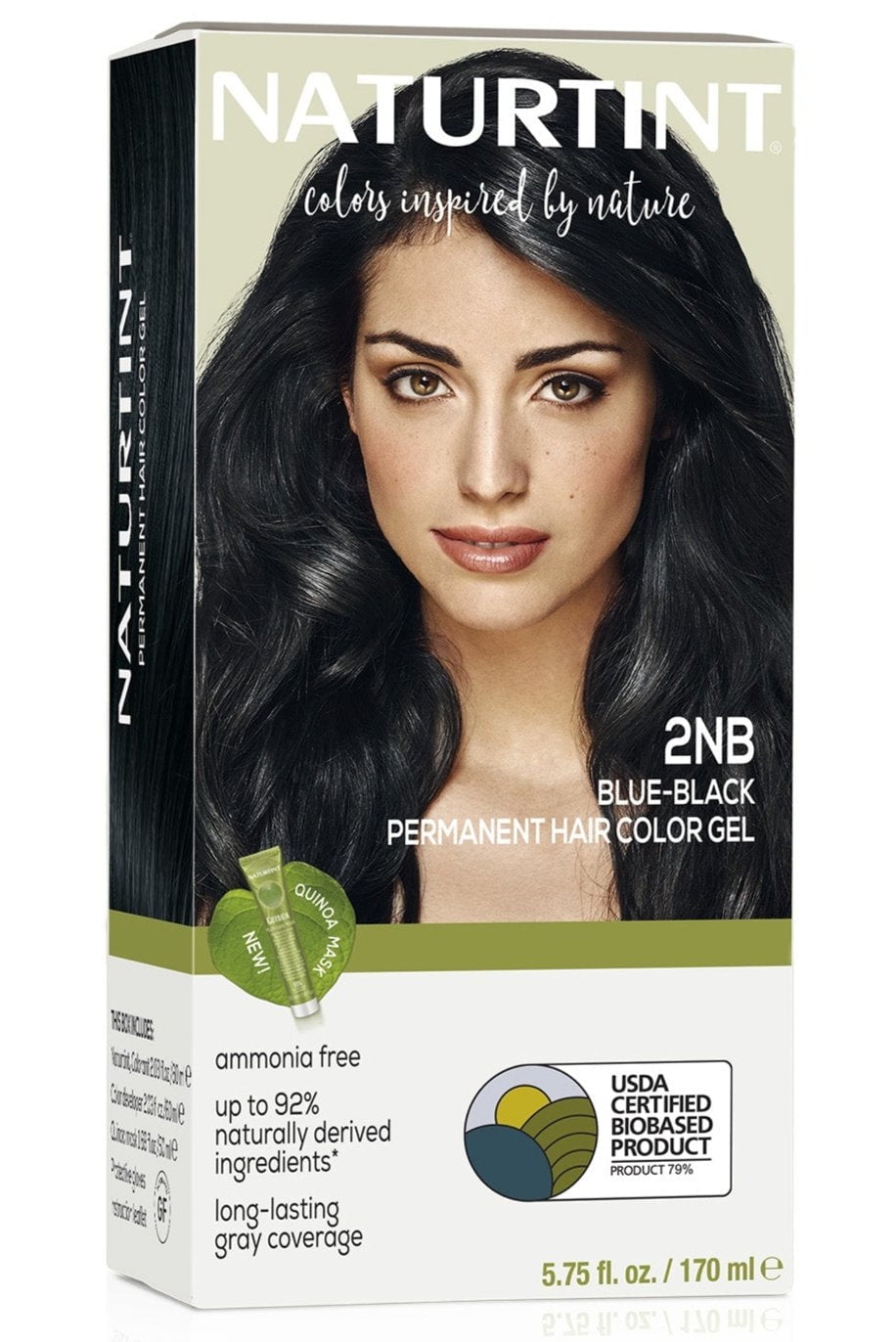 Naturtint 2NB Blue Black Permanent Hair Color, Ammonia-Free, 100% Gray ...