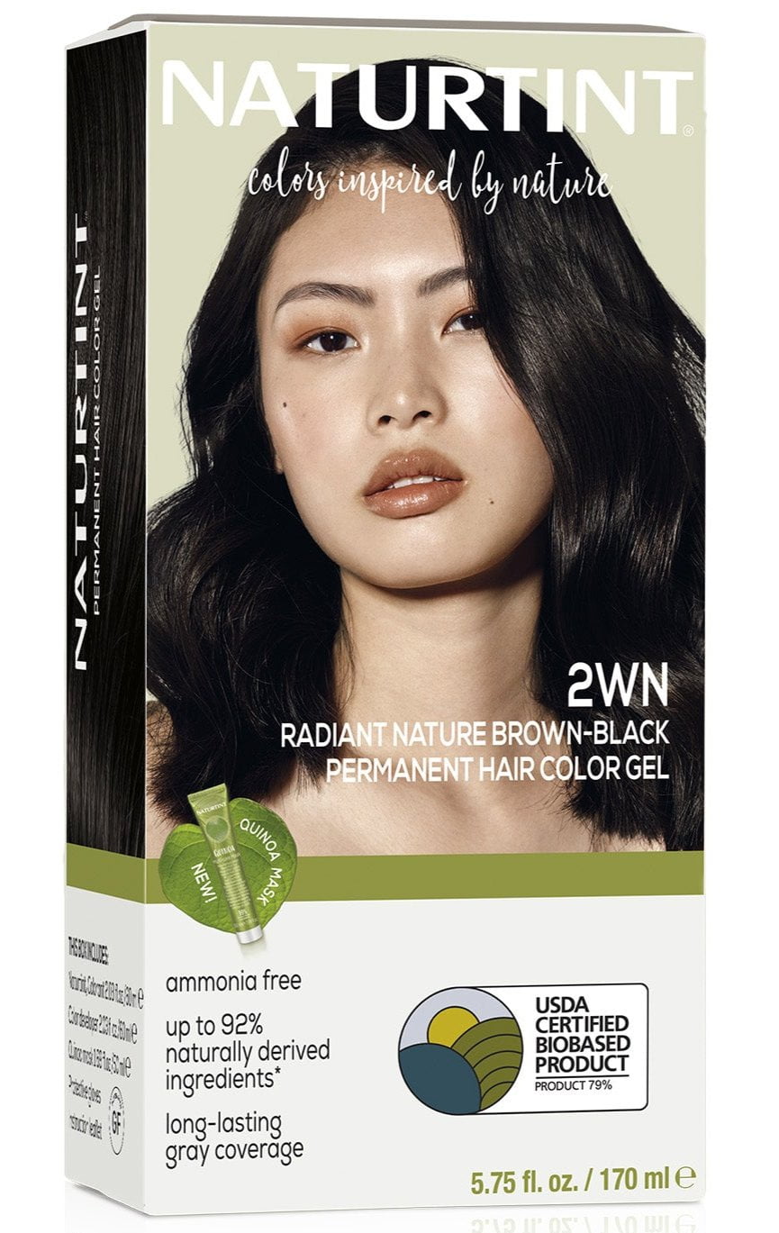 Naturtint Permanent Hair Color, 2WN Radiant Brown Black, 100% Gray ...