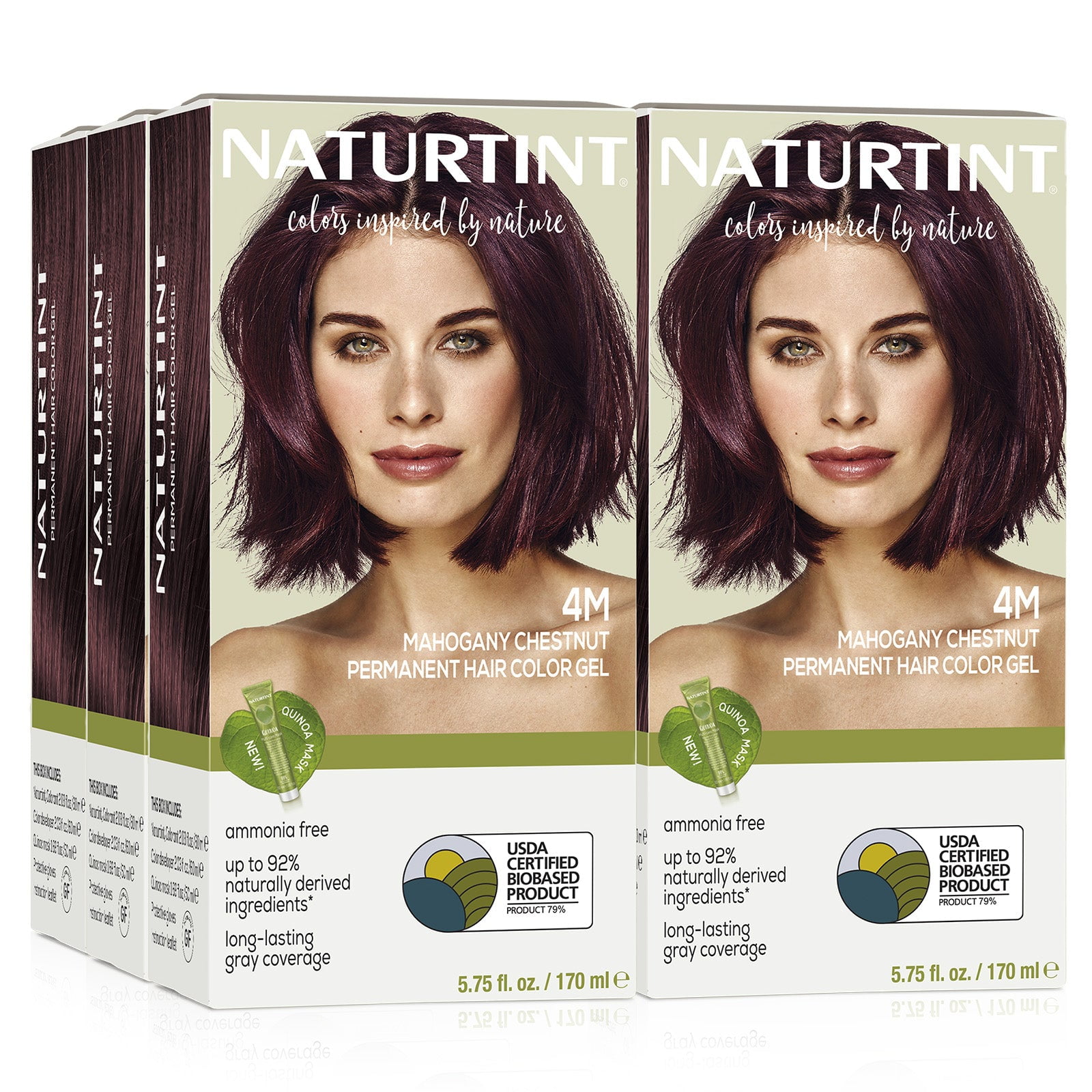 Naturtint 4M Mahogany Chestnut Permanent Hair Color, 6 Pack(Packaging ...