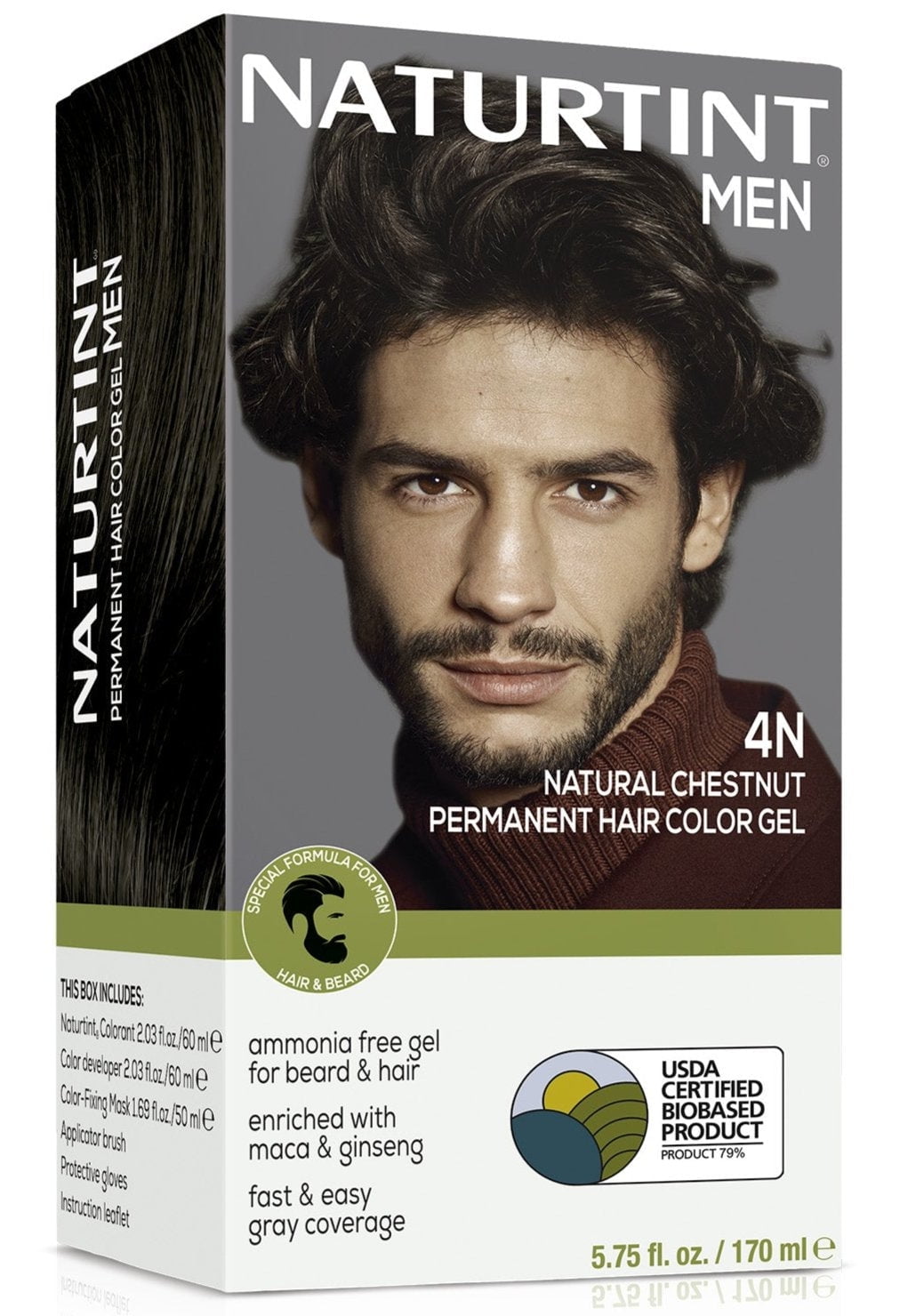Naturtint 4N Natural Chestnut Men's Permanent Hair Color - Walmart ...