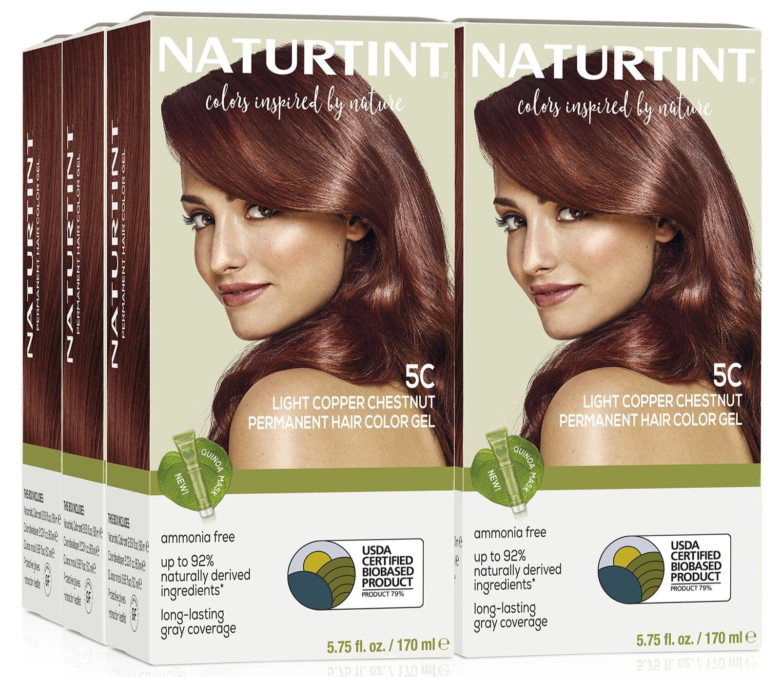 Naturtint Permanent Hair Dye, 5C Light Copper Chestnut, Ammonia Free ...