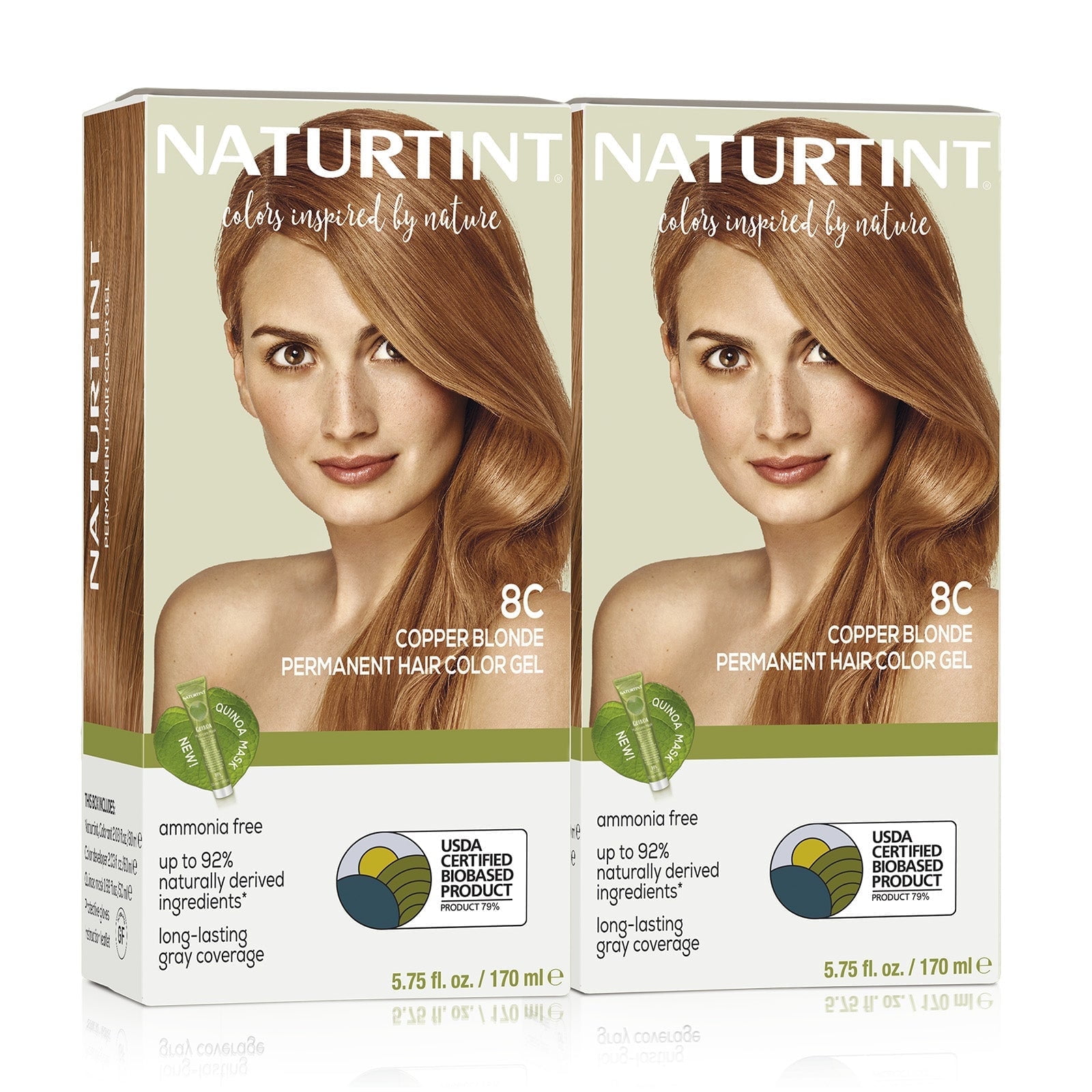 Naturtint 8C Copper Blonde Permanent Hair Color, 2 Pack (Packaging May ...