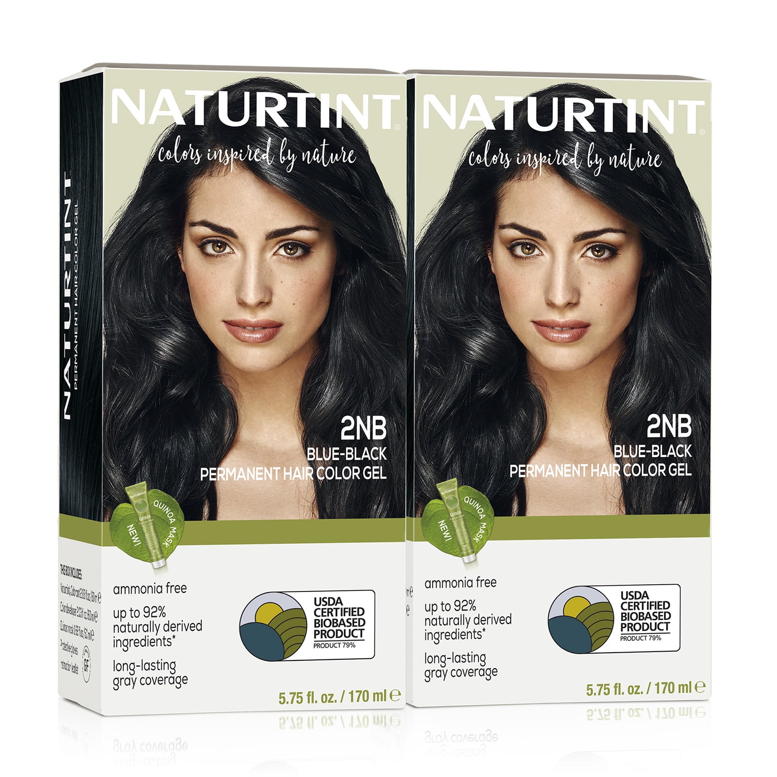 Naturtint 2NB Blue Black Permanent Hair Color, 2 Pack (Packaging May ...