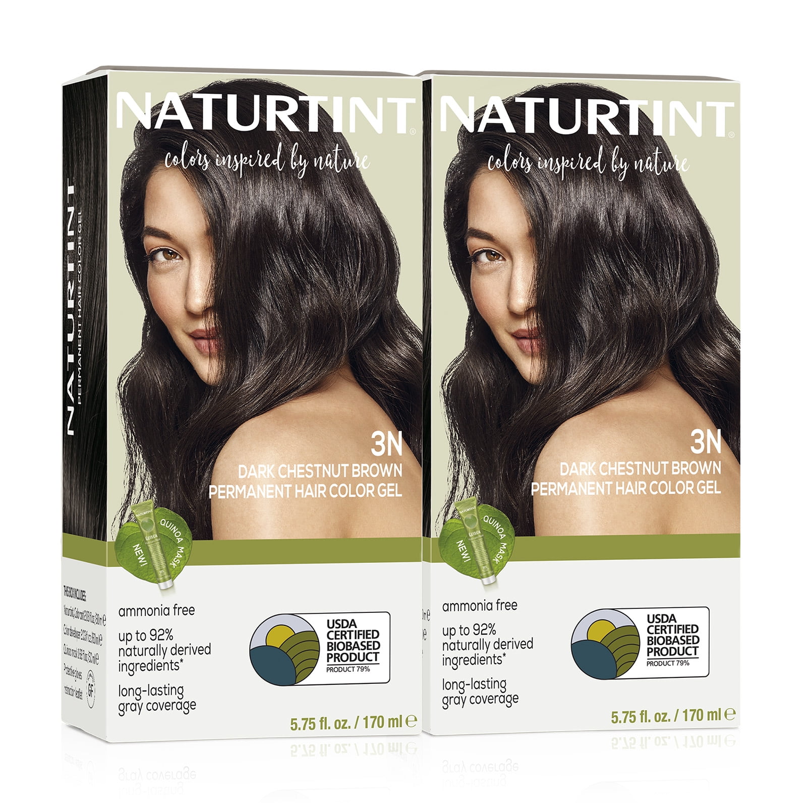 Naturtint Permanent Hair Color, Plant Extract Dye - 3N Dark Chestnut Brown, Pack of 2 - Walmart.com