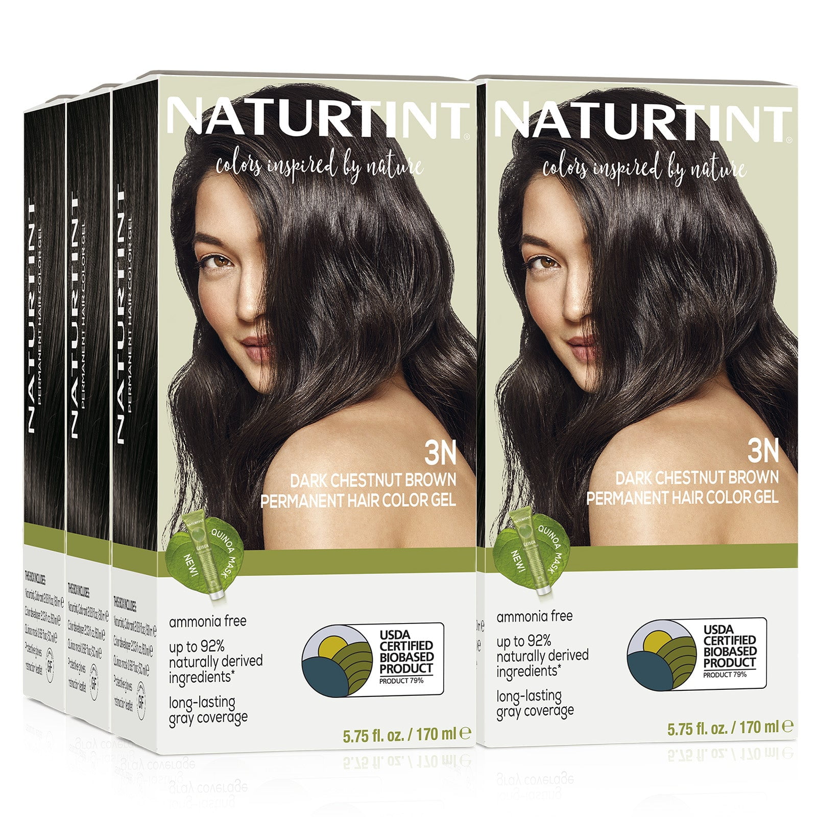 Naturtint Permanent Hair Color 3N Dark Chestnut Brown (Pack of 6 ...
