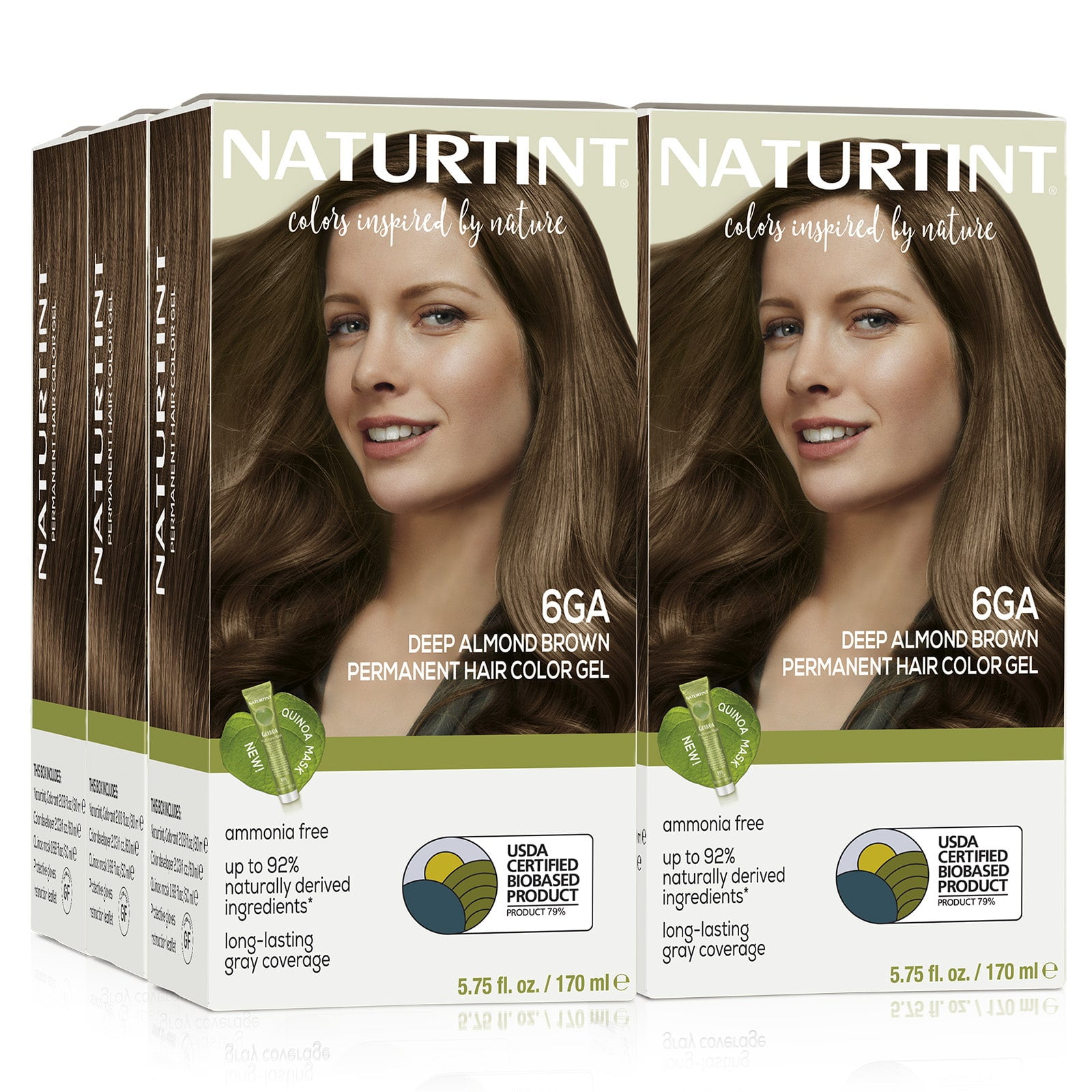 Naturtint 6GA Deep Almond Brown Permanent Hair Color, 6 Pack (Packaging ...