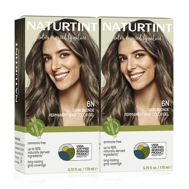 Naturtint 6N Dark Blonde Permanent Hair Color, 2 Pack, USDA Certified ...