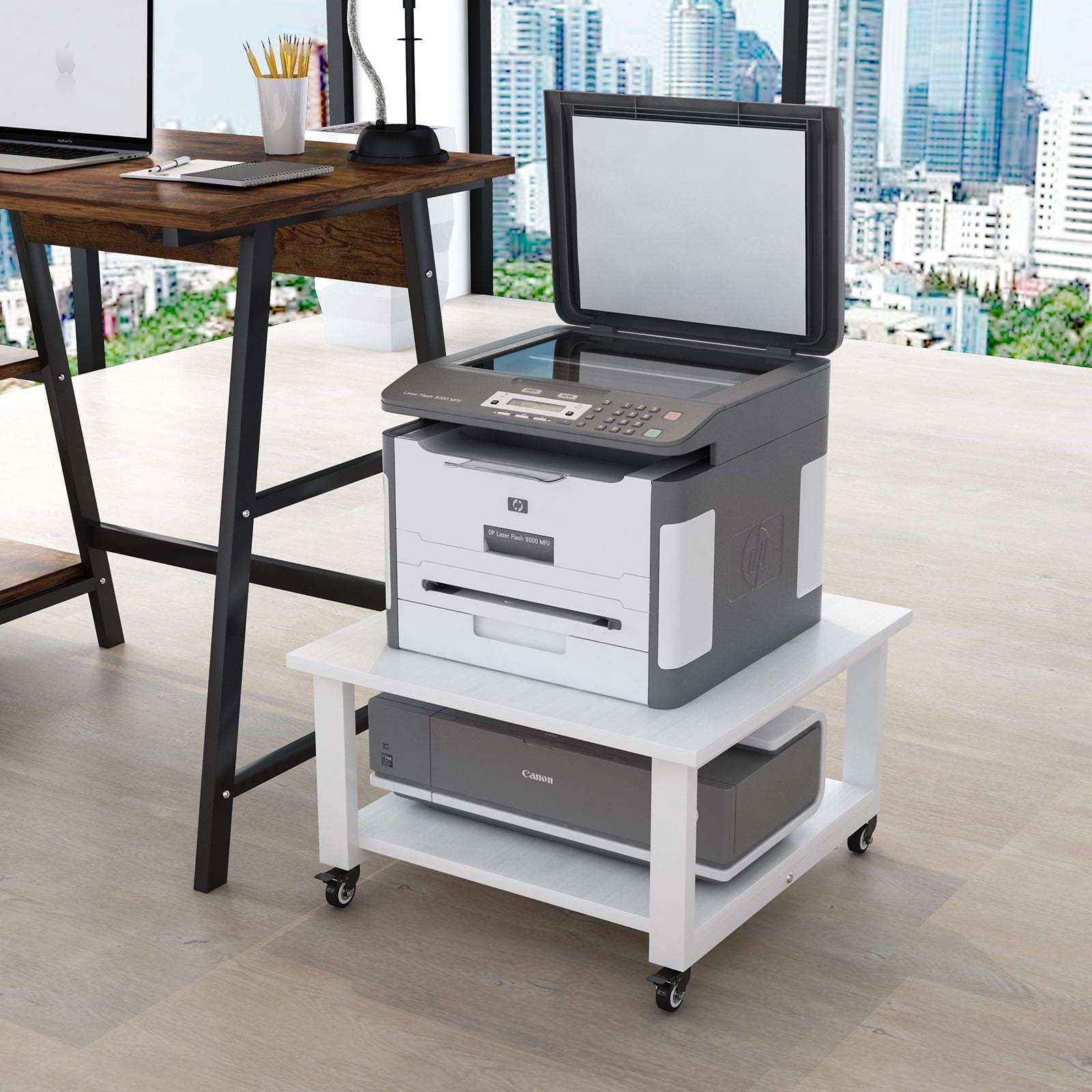 Natwind 2-Tier Office Larger Under Desk Laser Printer Copier Stand Cart ...